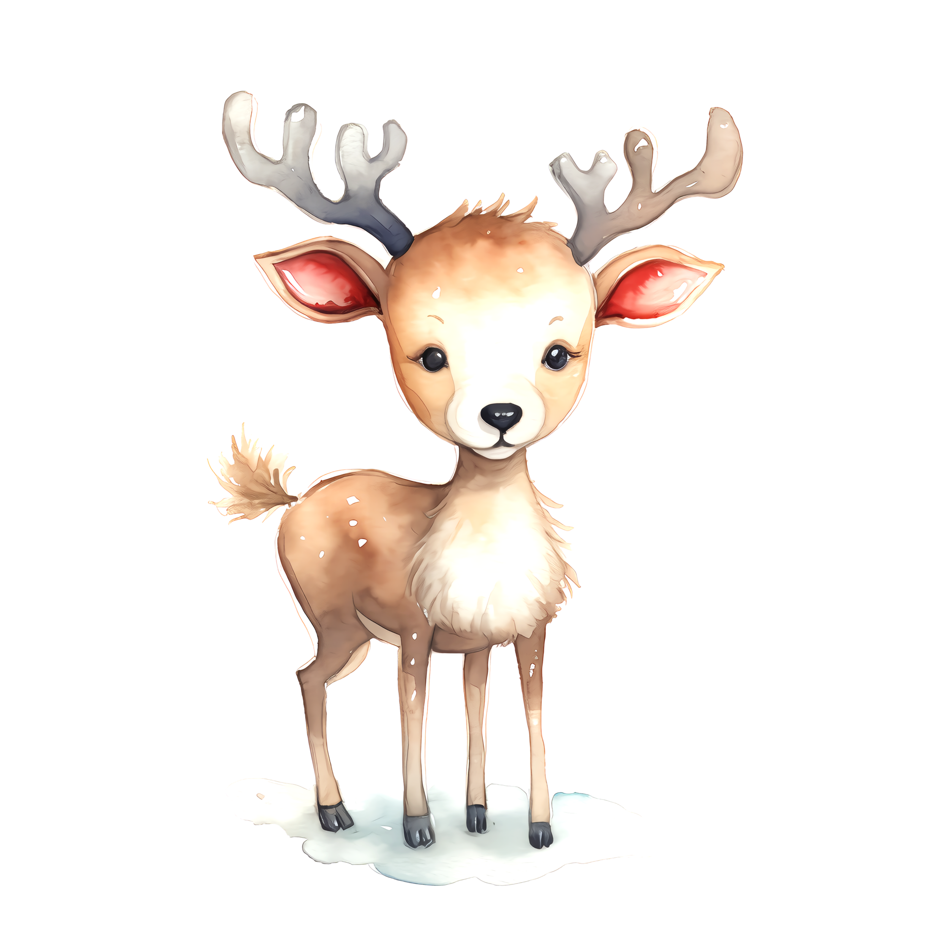 Ai Generated Watercolor Christmas Deer Clipart Ai Generated 35264267 Png