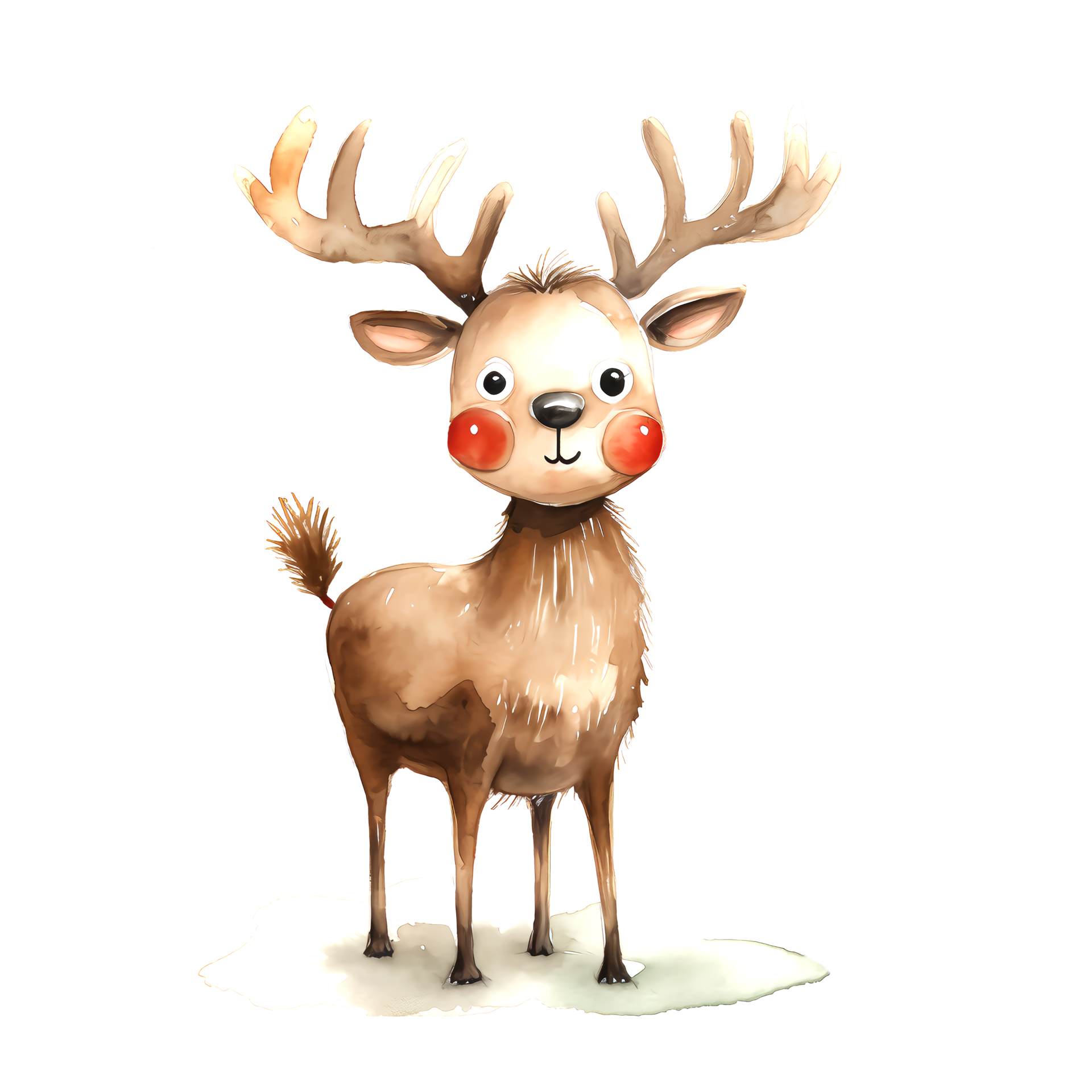 Ai Generated Watercolor Christmas Deer Clipart Ai Generated 35264268 Png