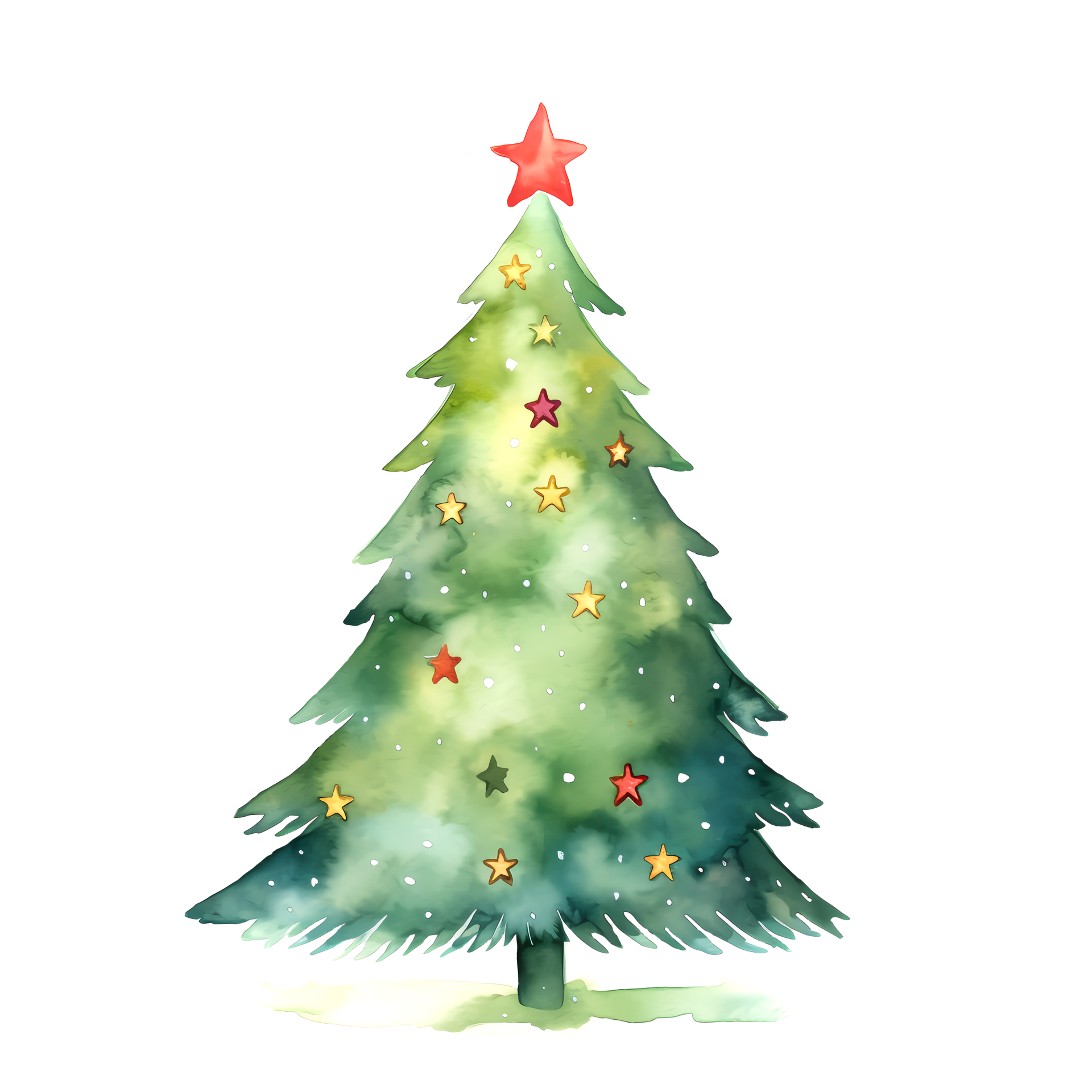 Ai Generated Watercolor Christmas Trees Clipart Ai Generated