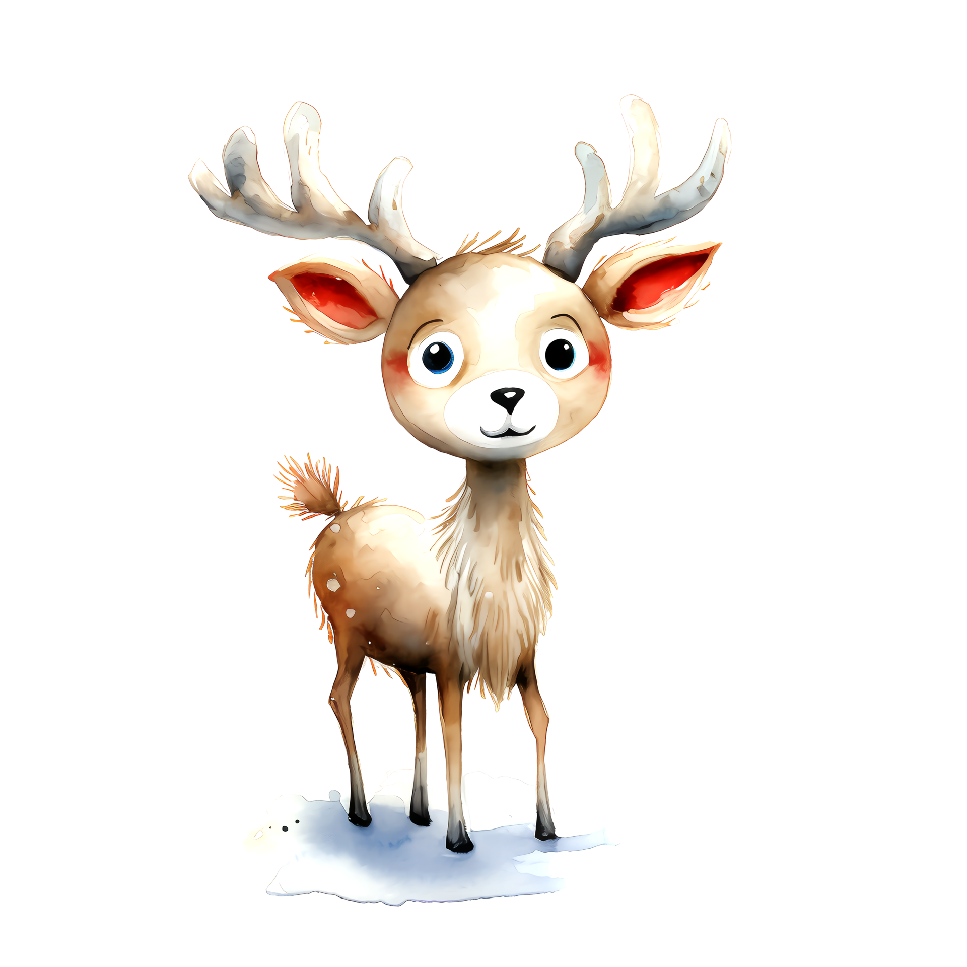 Ai Generated Watercolor Christmas Deer Clipart Ai Generated 35264271 Png