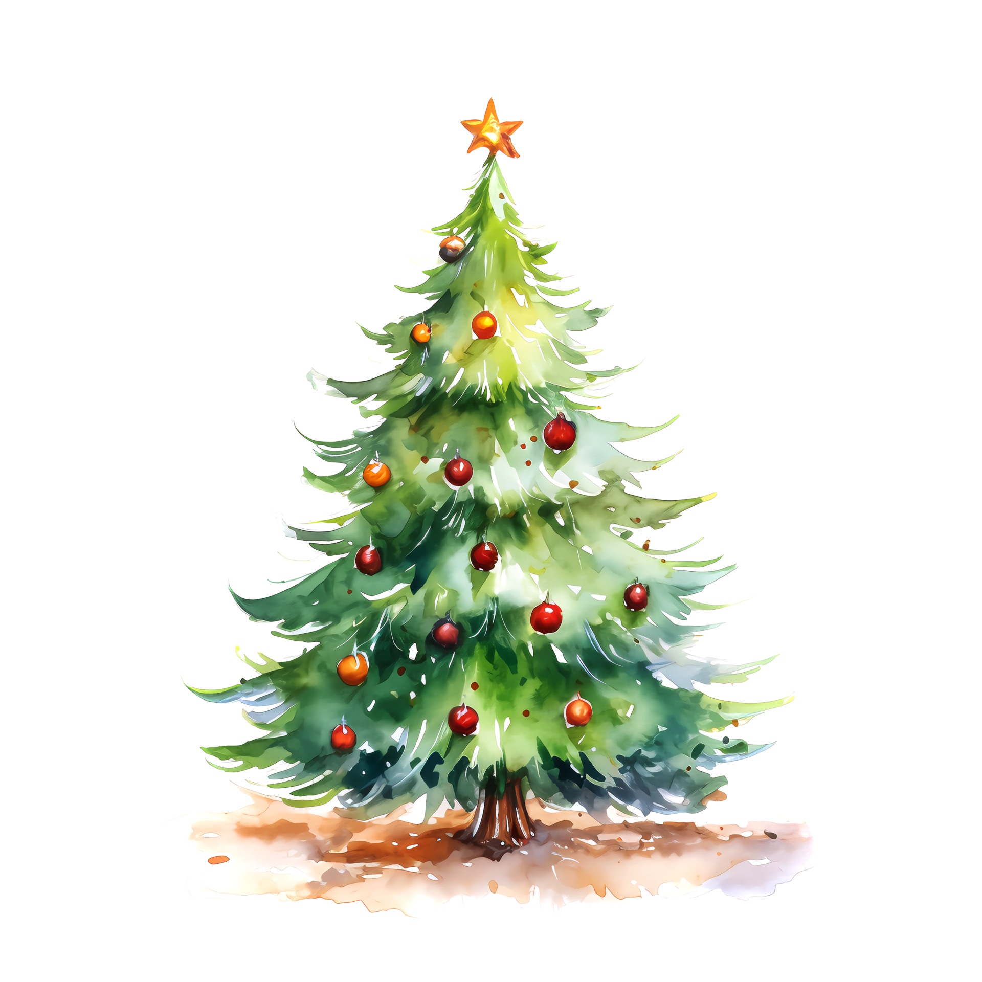 Ai Generated Watercolor Christmas Trees Clipart Ai Generated
