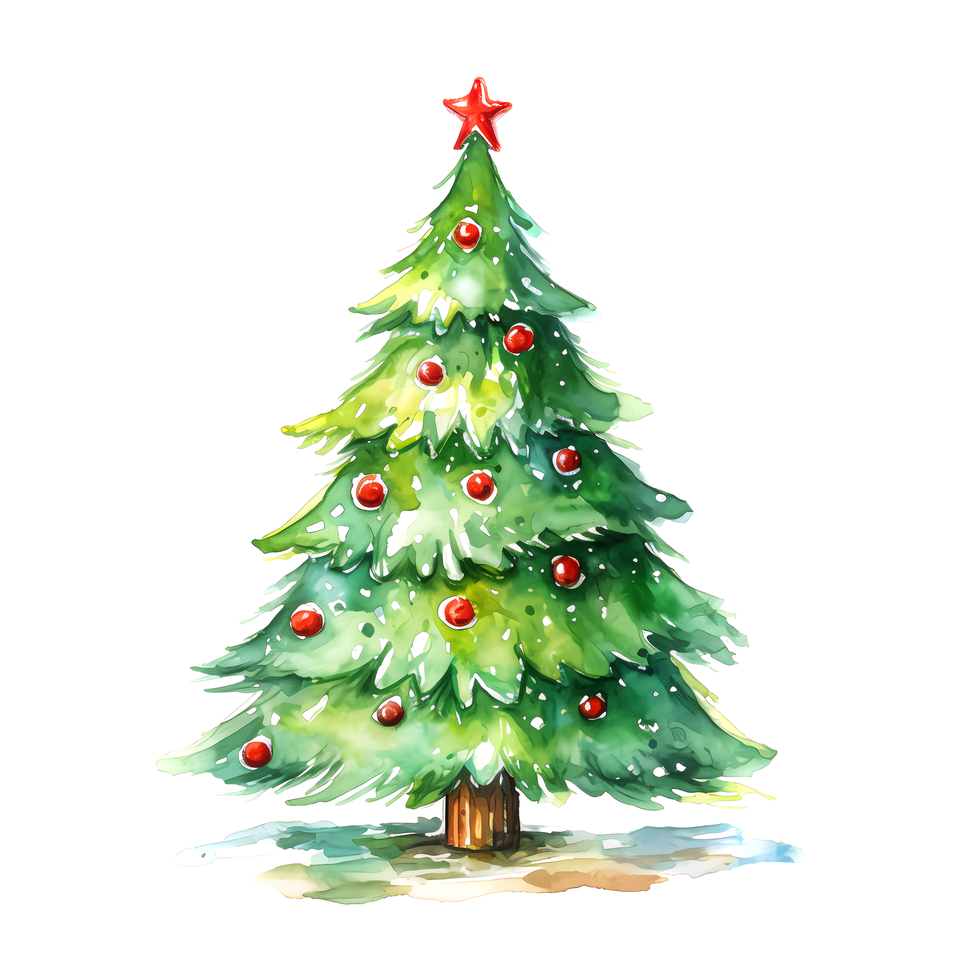 AI generated Watercolor Christmas Trees. Clipart. AI generated ...