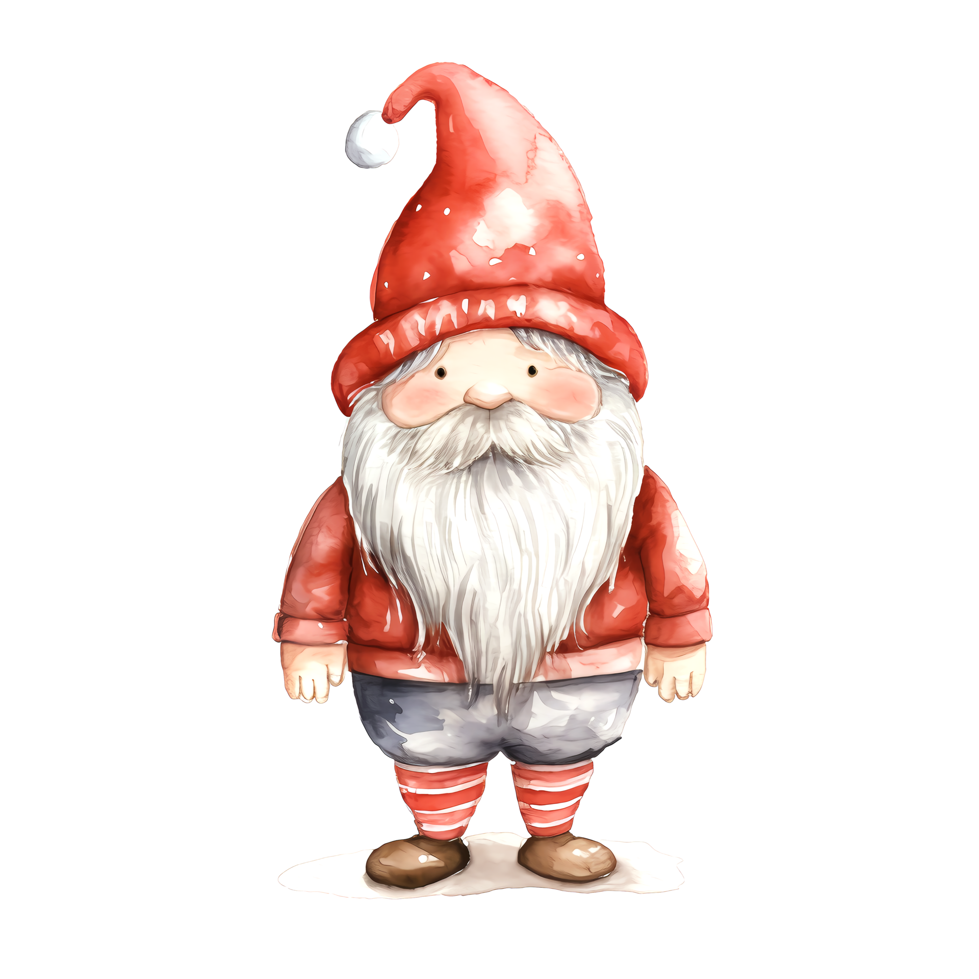 Ai Generated Watercolor Christmas Gnome Clipart Ai Generated
