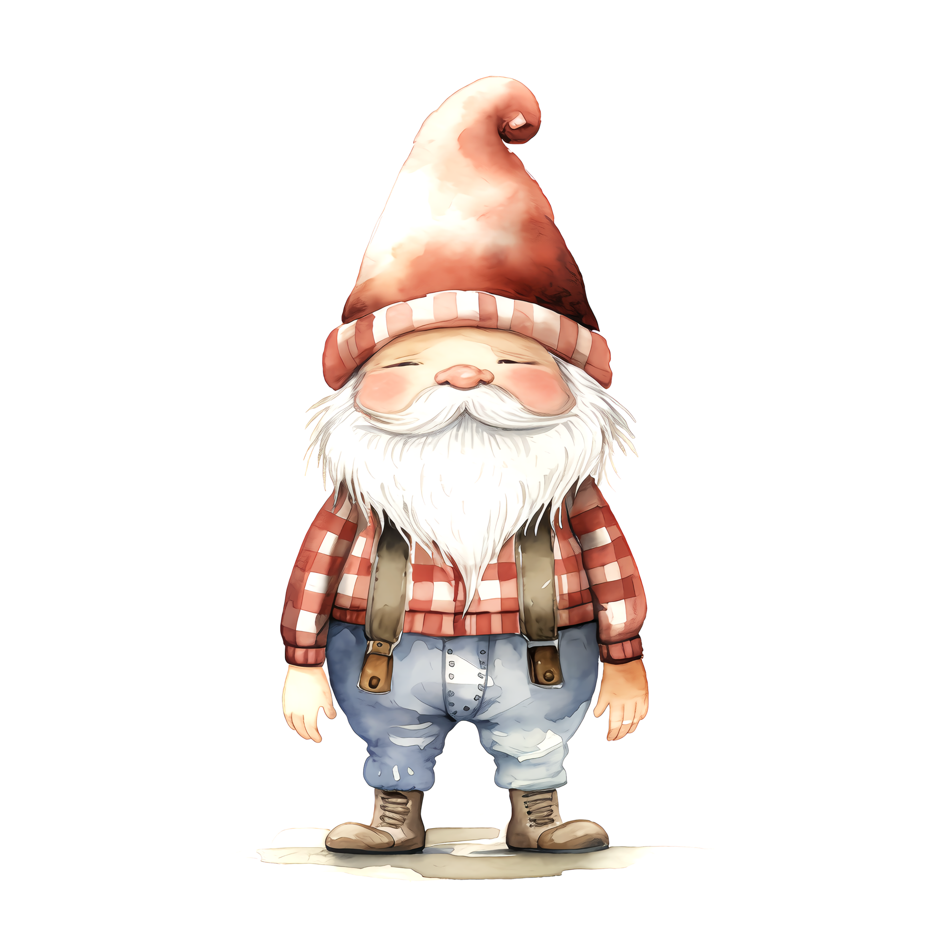 Ai Generated Watercolor Christmas Gnome Clipart Ai Generated