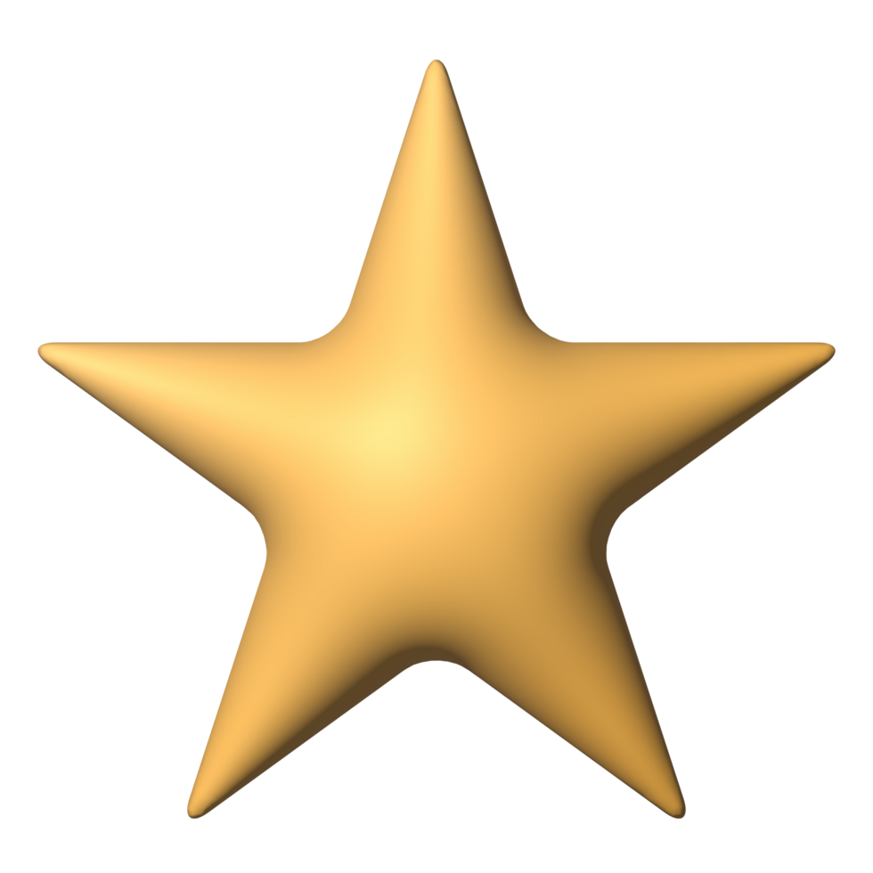 Gold Star 3d Symbol glänzend Symbol dekorativ zum Element 35264539 PNG