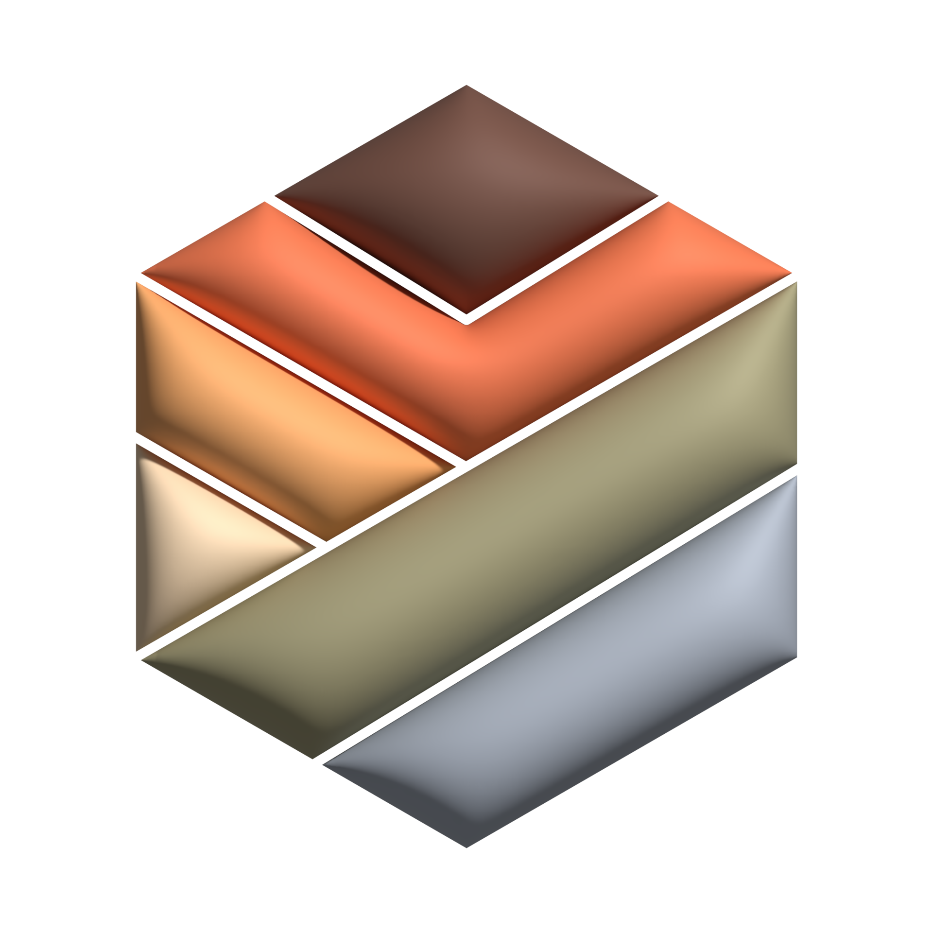 Geometric 3d hexagon shape colorful stripes lines design element ...