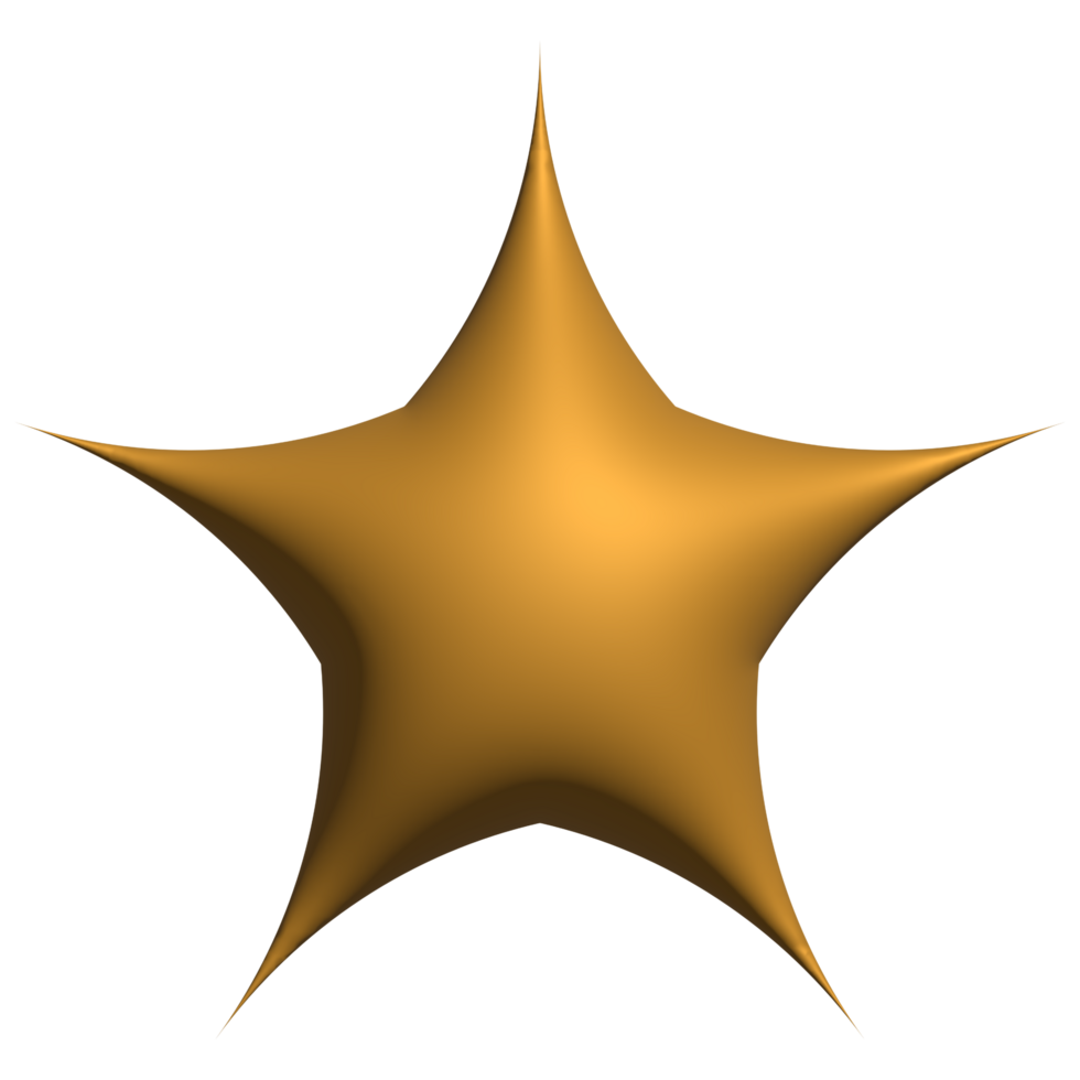 Gold star 3d symbol shiny icon decorative for element 35264601 PNG