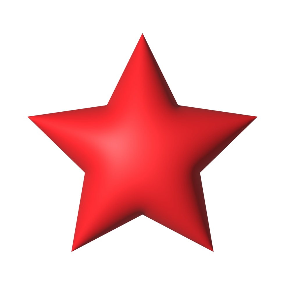vermelho Estrela 3d símbolo brilhante ícone decorativo para elemento 35264652 PNG