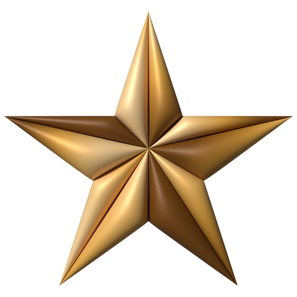Gold star 3d symbol shiny icon decorative for element 35264784 PNG