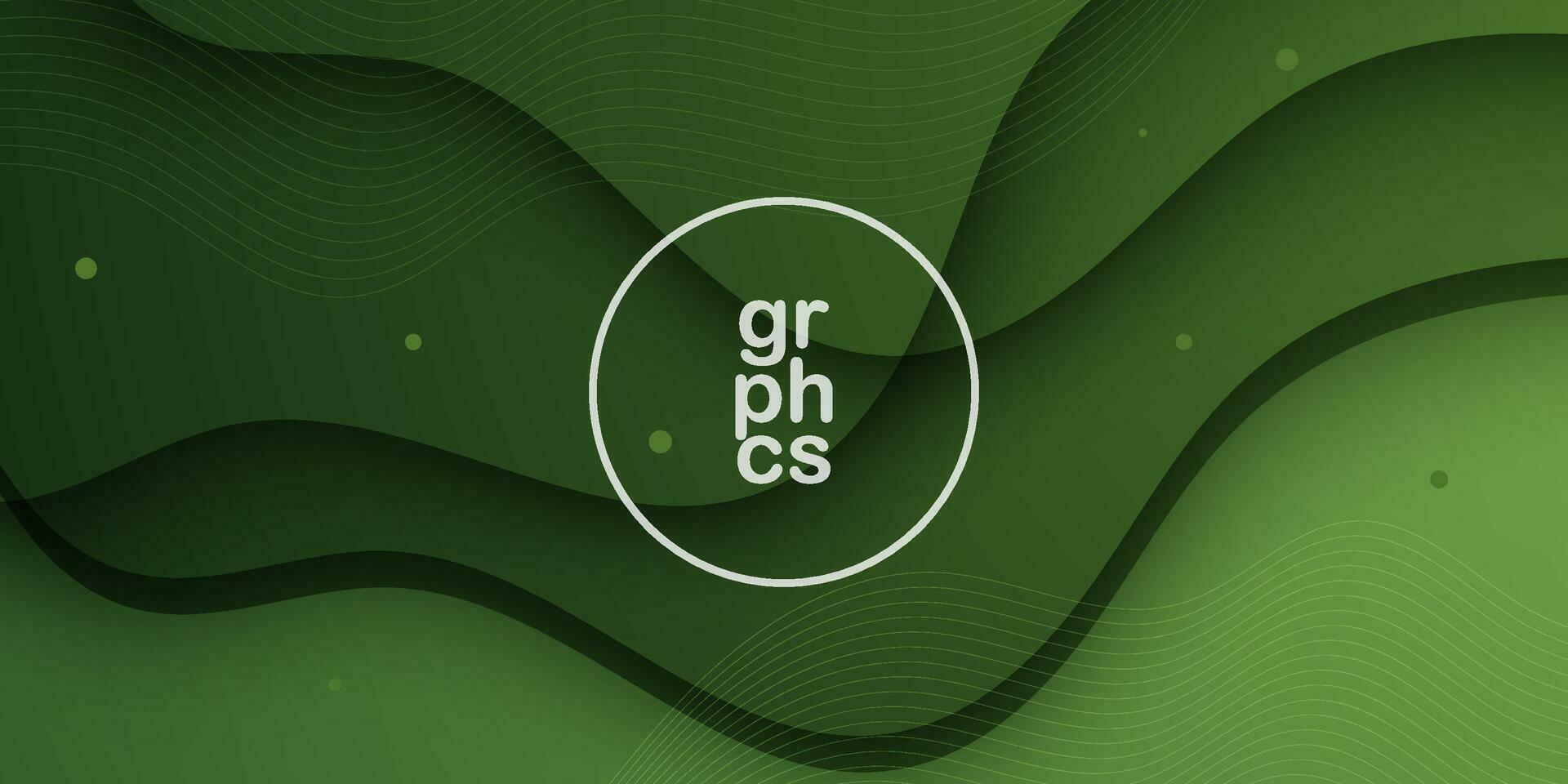 Modern Premium Colorful Wavy Abstract Background With Gradient Dark Green Soft Color On