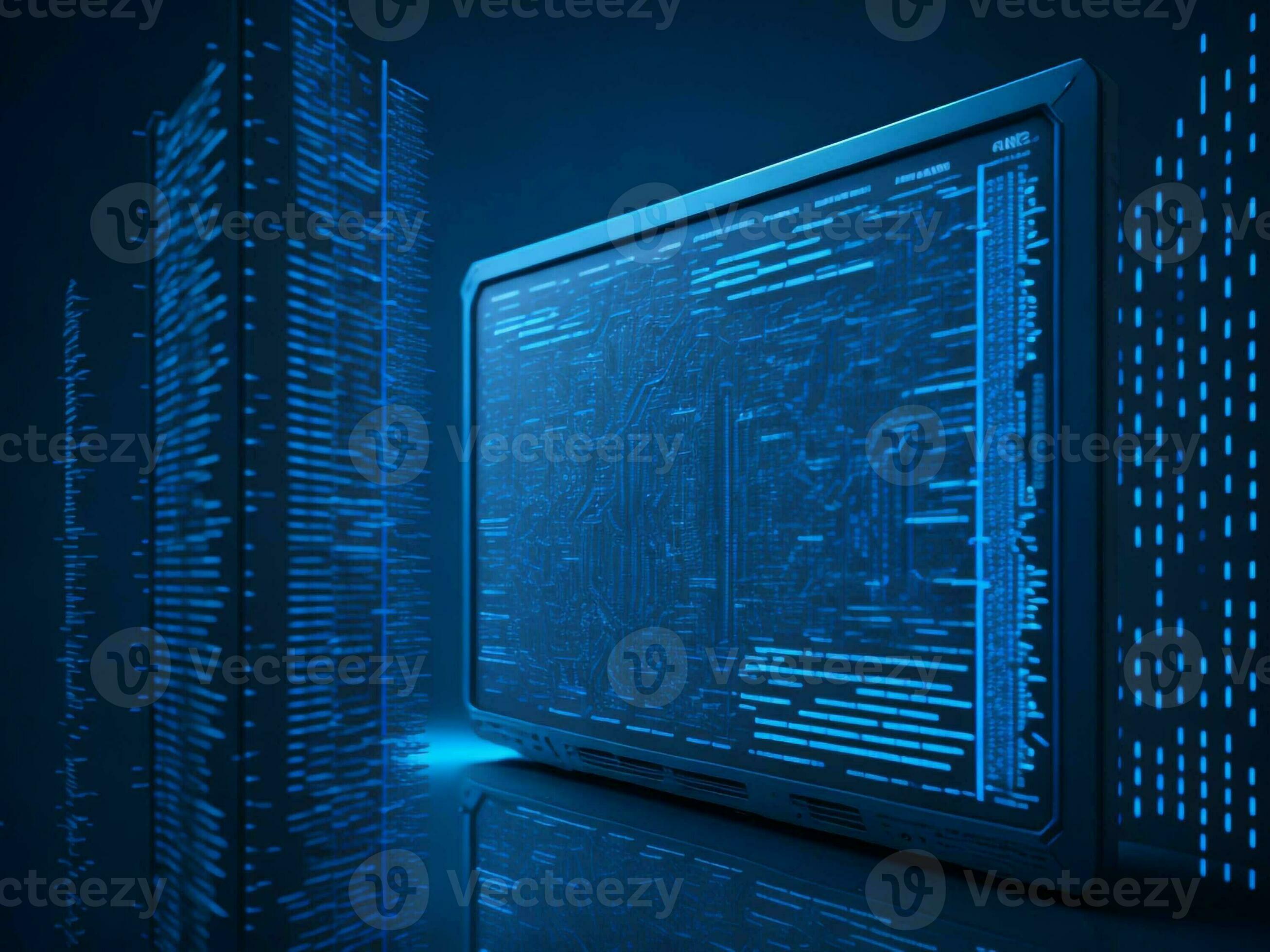 AI generated Digital Cyberspace with Particles and Digital Data Network Connections. High Speed ...