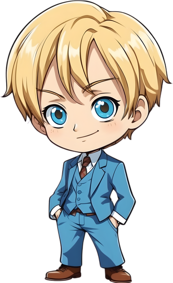 Ai Generated Anime Character With Blonde Hair And Blue Eyes 35268403 Png