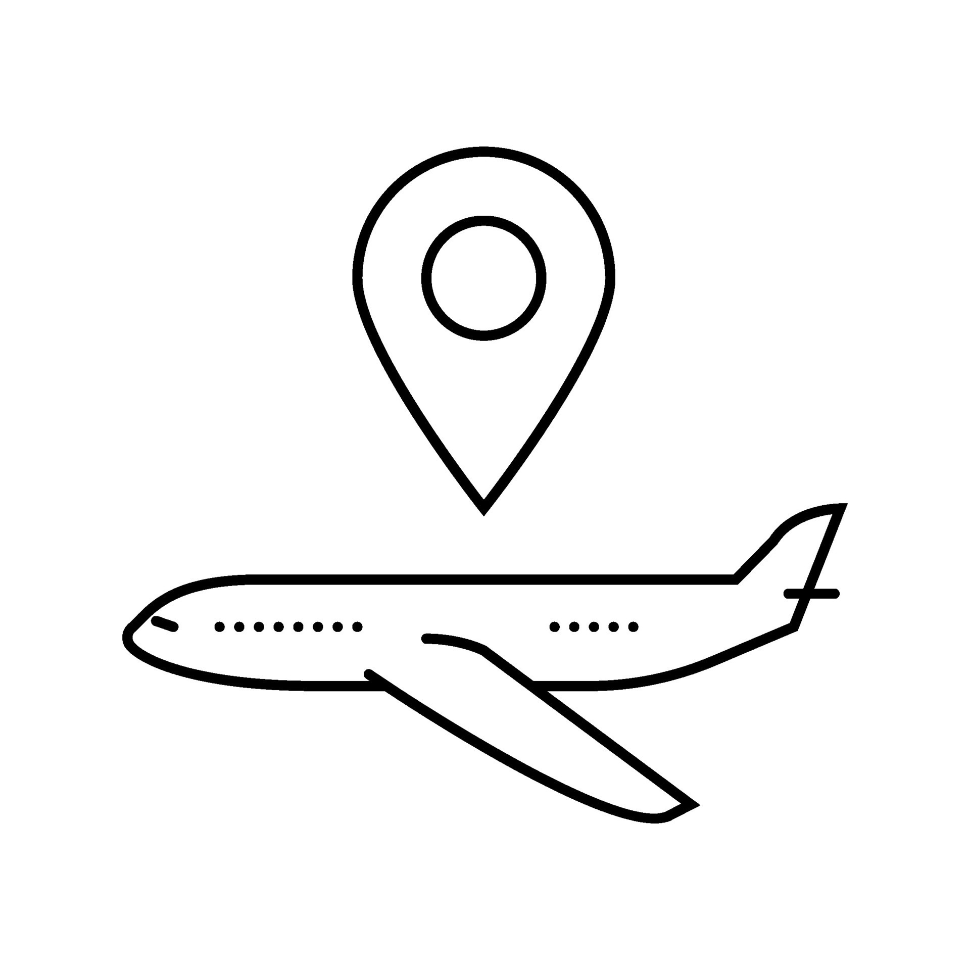Airplane Map Location Line Icon Vector Illustration 35268582 Vector Art