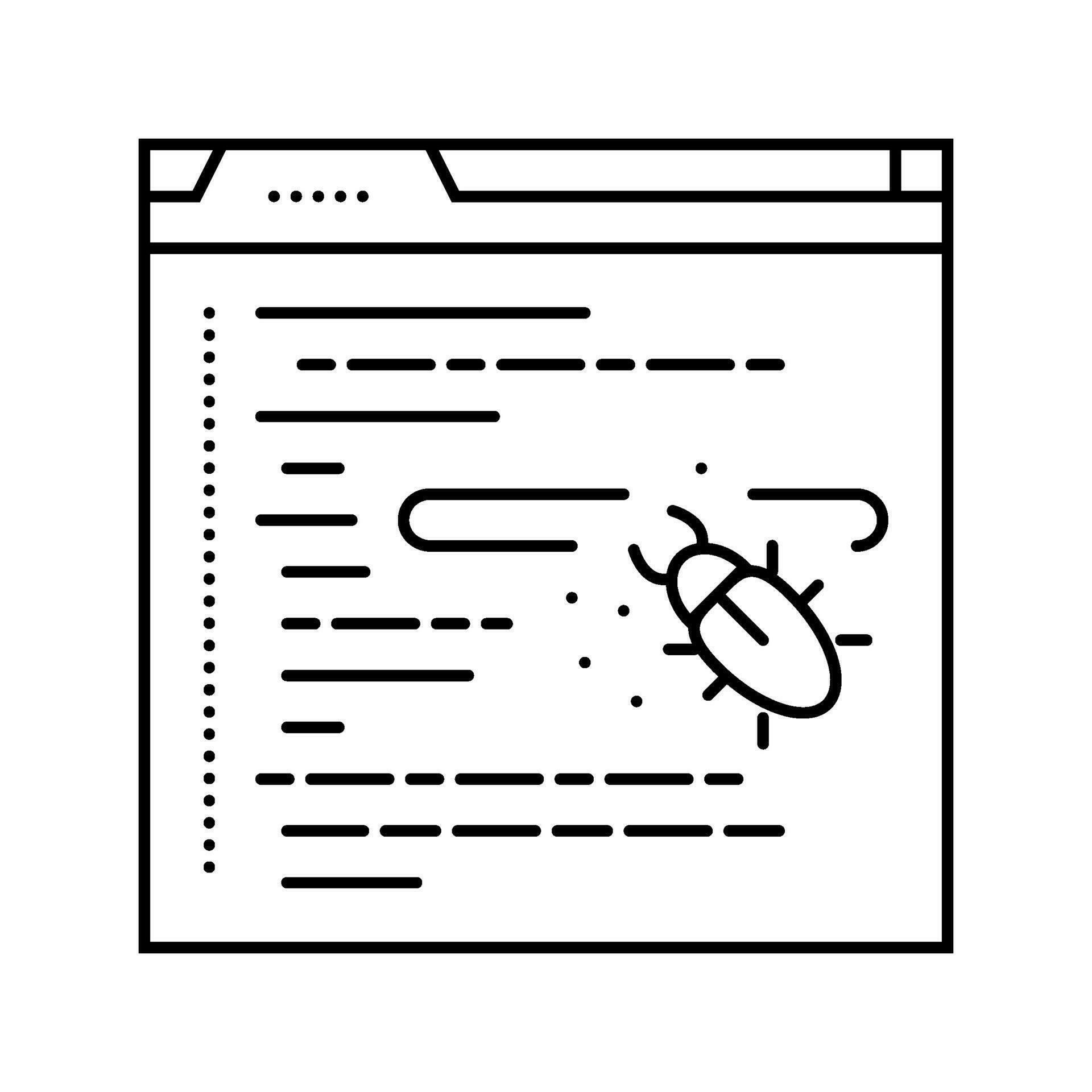 Debugging Code Software Line Icon Vector Illustration 35268779 Vector Art At Vecteezy