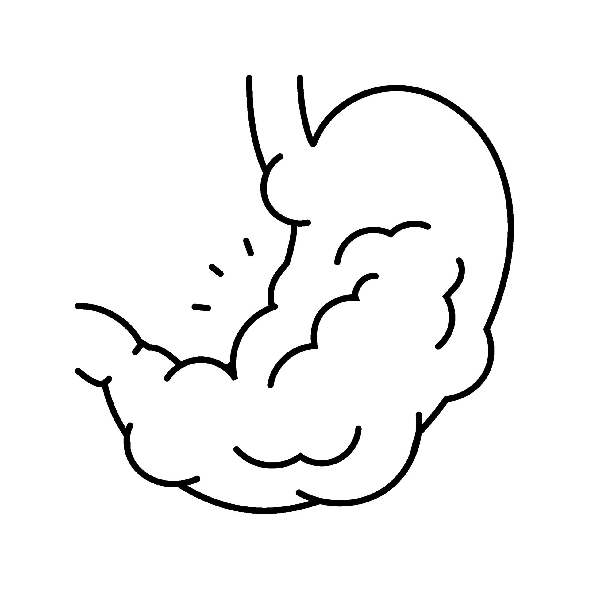 Excessive Gas Bloating Disease Symptom Line Icon Vector Illustration 35269031 Vector Art At Vecteezy