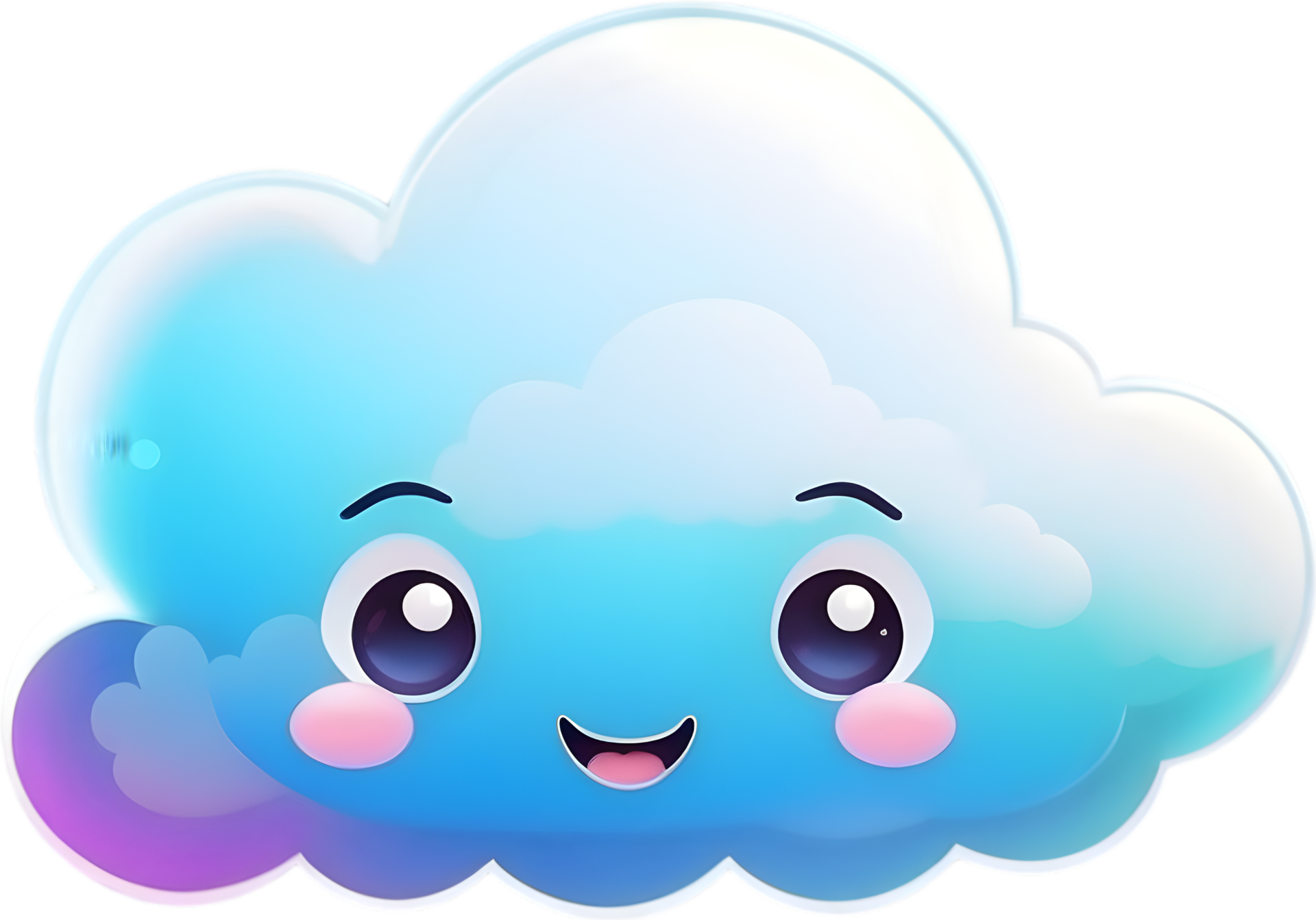 ai generado dibujos animados linda nube 35270155 PNG
