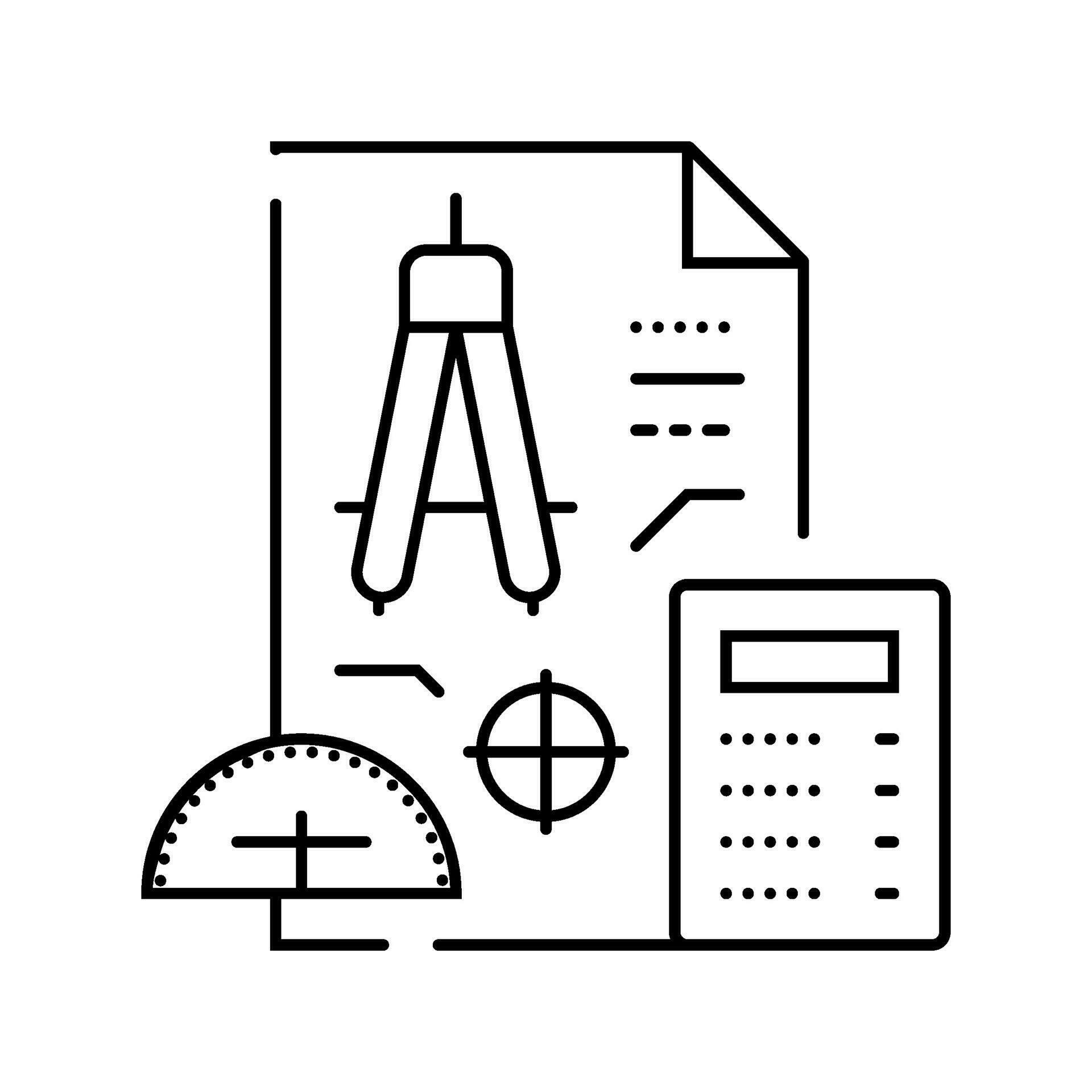 precision drafting architectural drafter line icon vector illustration ...