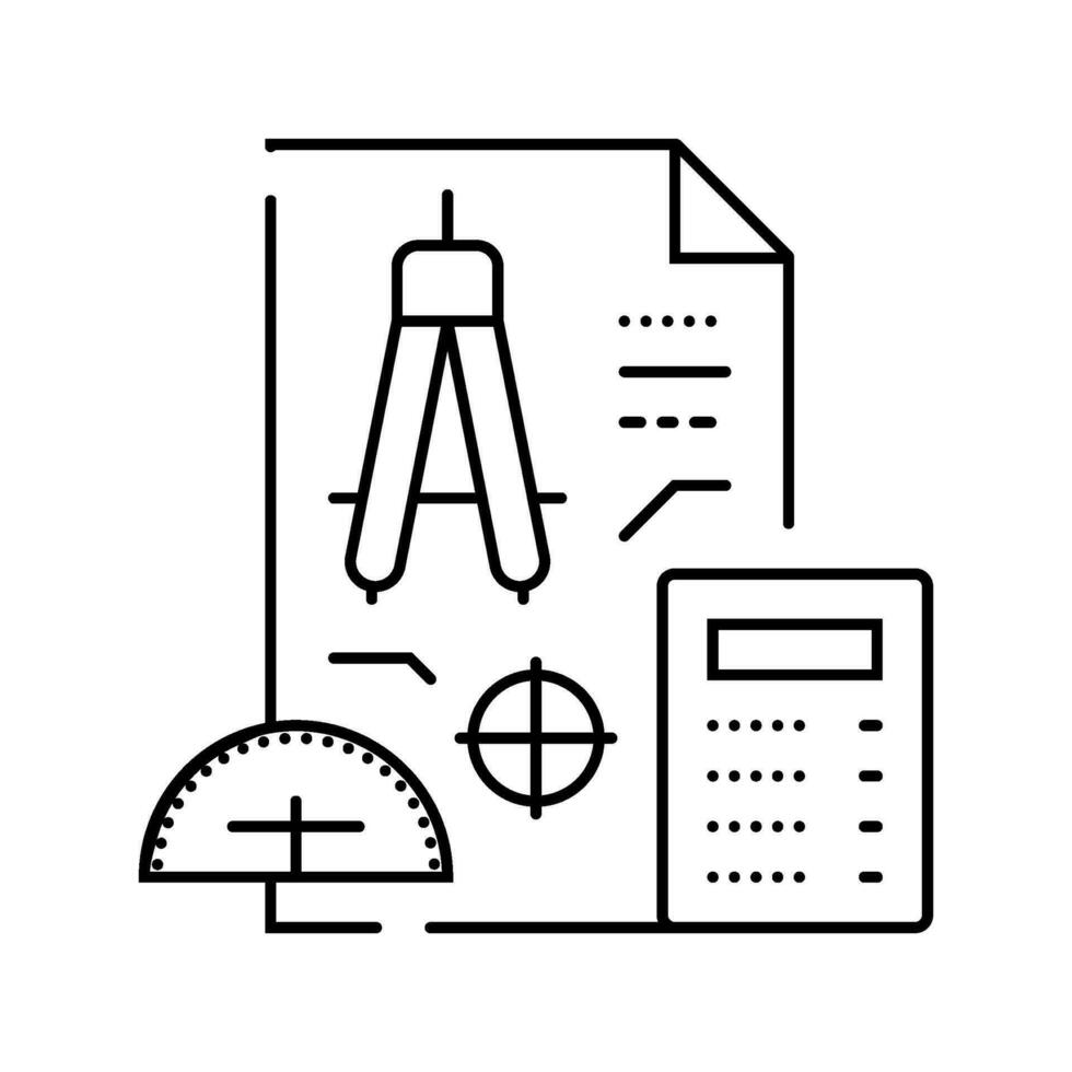 precision drafting architectural drafter line icon vector illustration ...