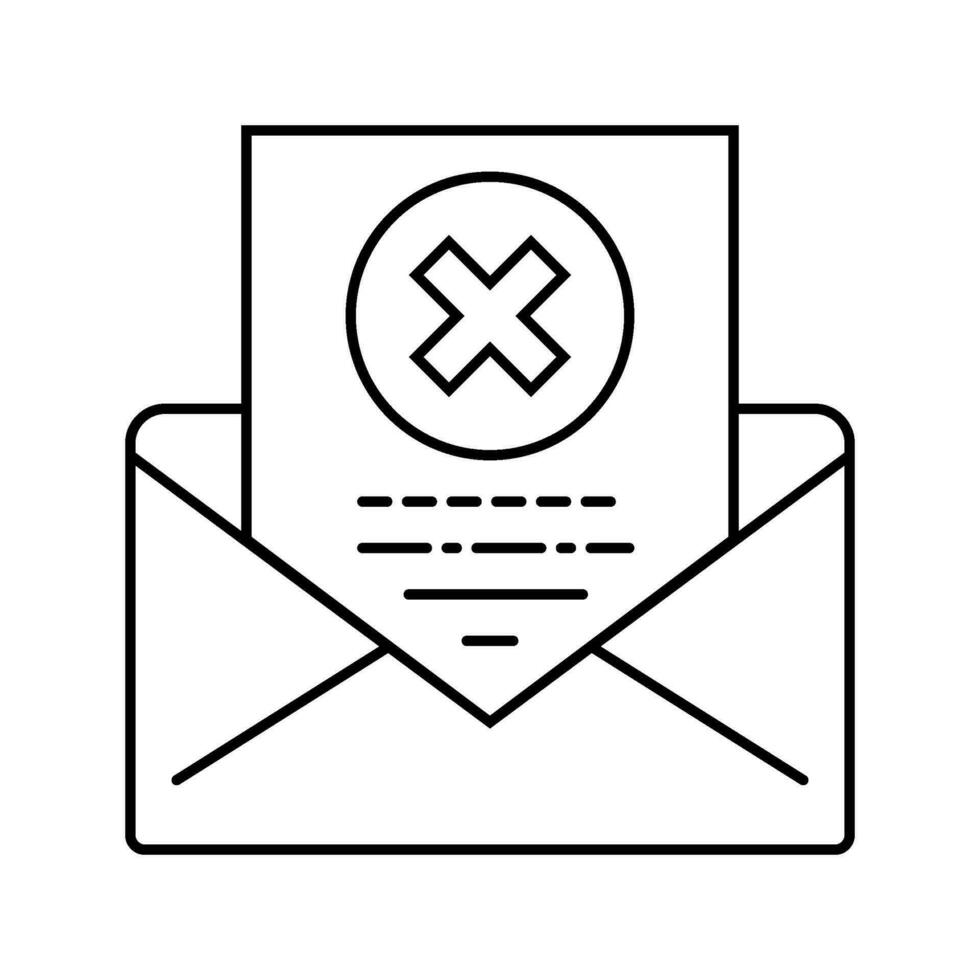 Rejection Letter Line Icon Vector Illustration 35272573 Vector Art At Vecteezy