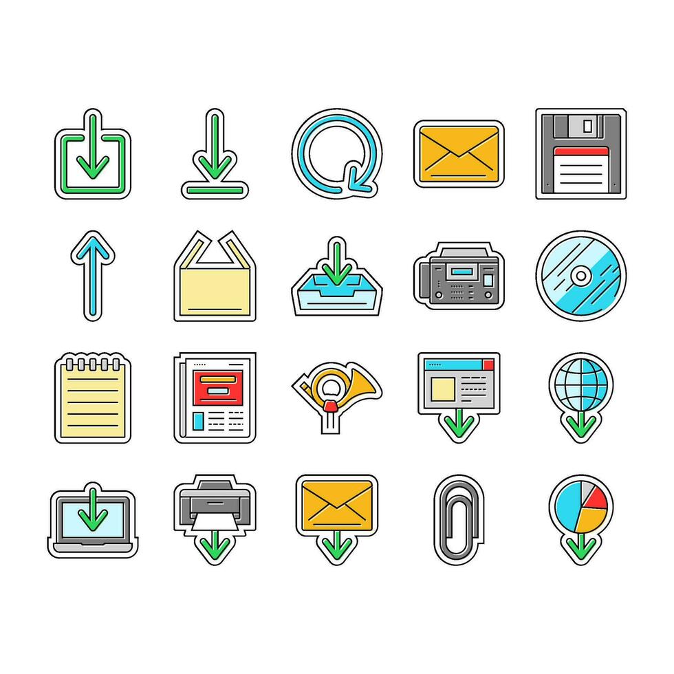 download file computer data icons set vector 35273008 Vector Art at ...