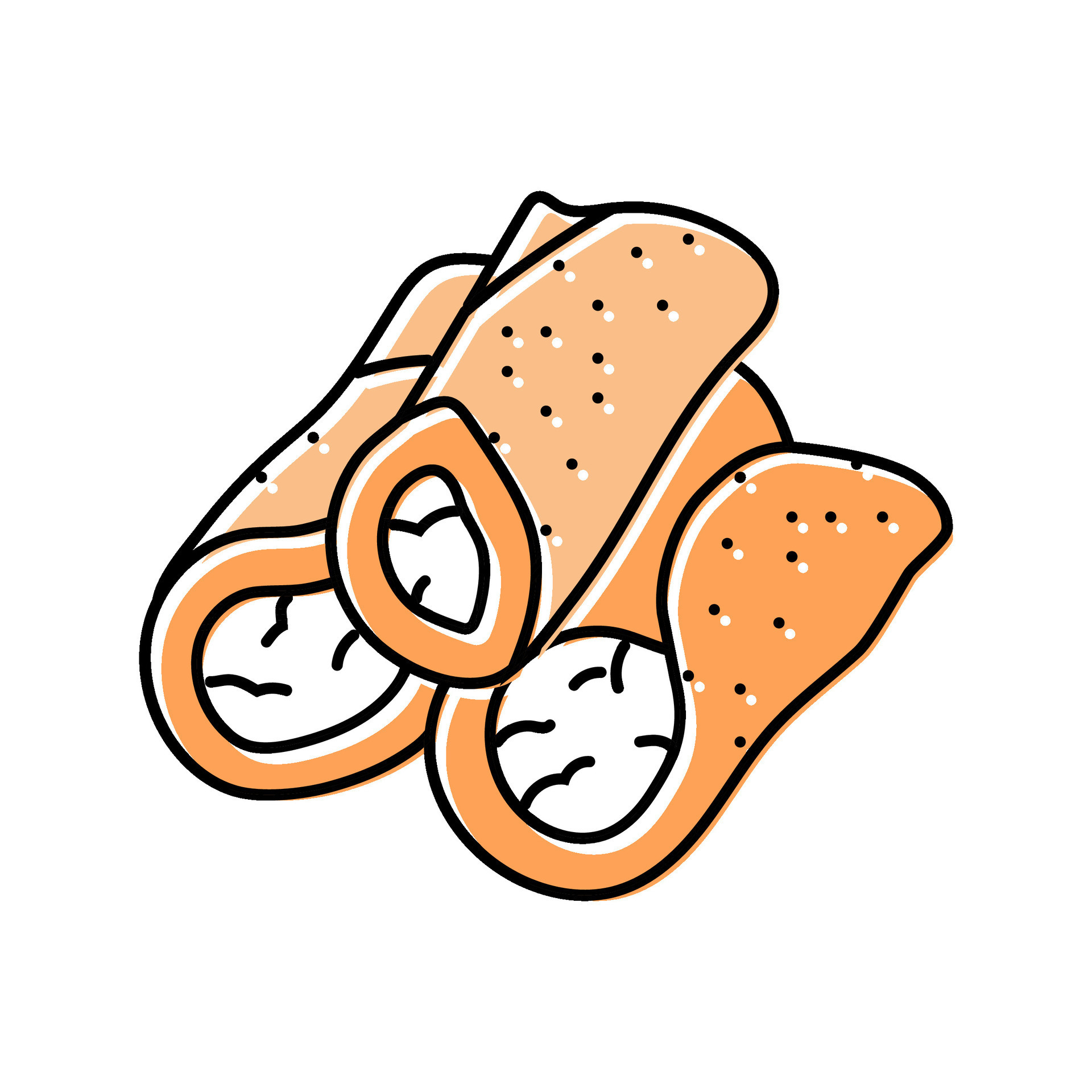 Cannoli Pastry Italian Cuisine Color Icon Vector Illustration 35273157