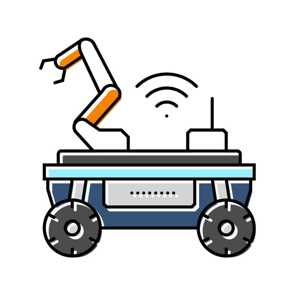 mobile robot autonomous delivery color icon vector illustration ...