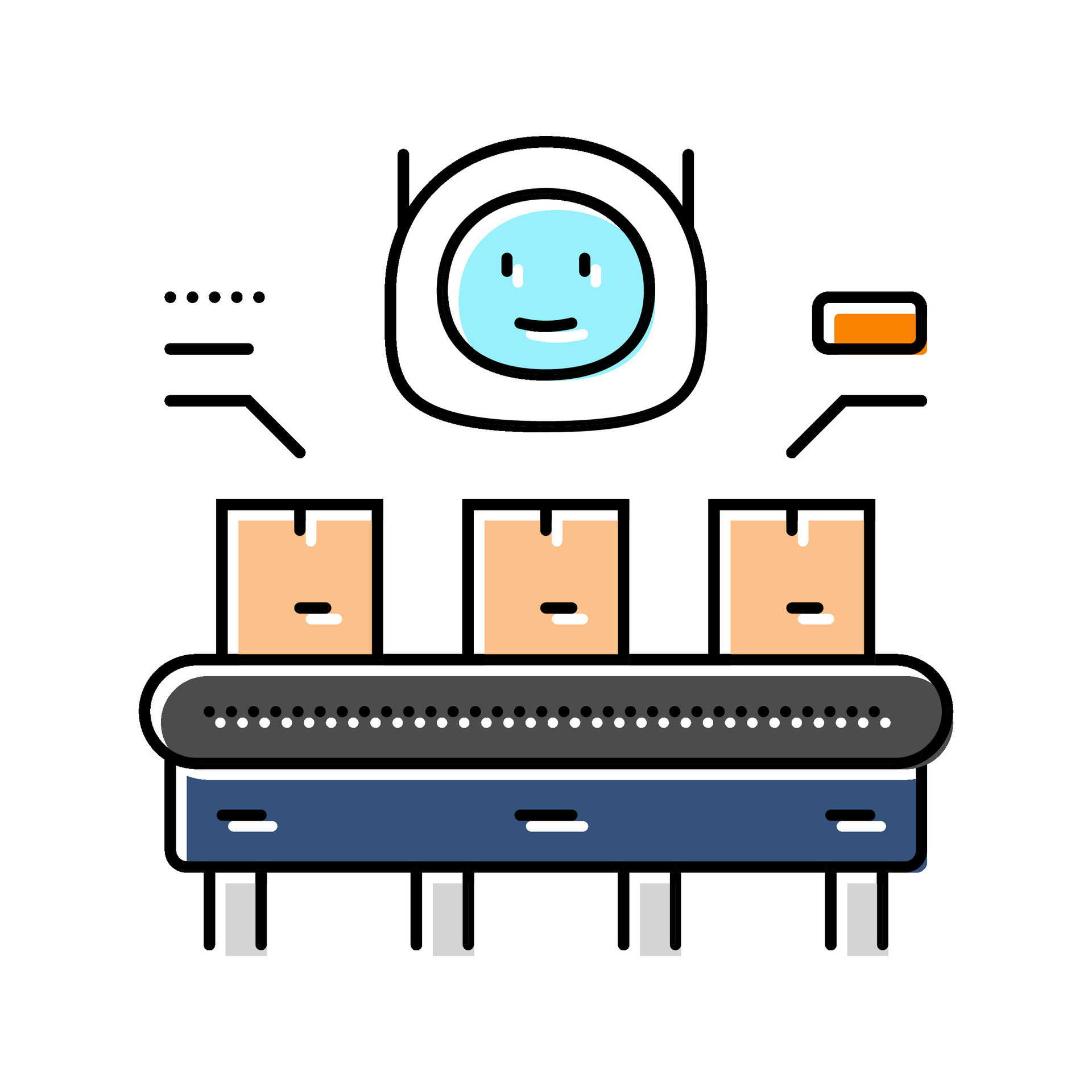 parcel sorting autonomous delivery color icon vector illustration ... parcel sorting autonomous delivery color icon vector illustration ...