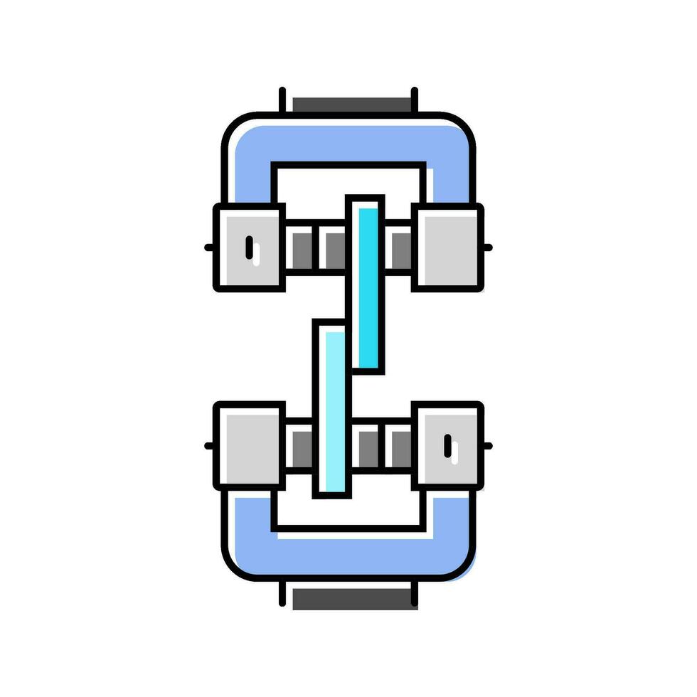 shear testing materials engineering color icon vector illustration ... shear testing materials engineering color icon vector illustration ...