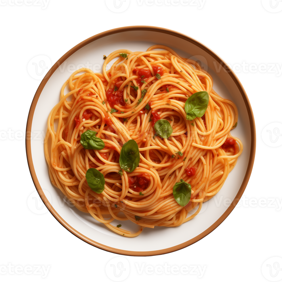 ai généré une assiette de spaghetti Haut vue sur une transparent ... ai généré une assiette de spaghetti Haut vue sur une transparent ...