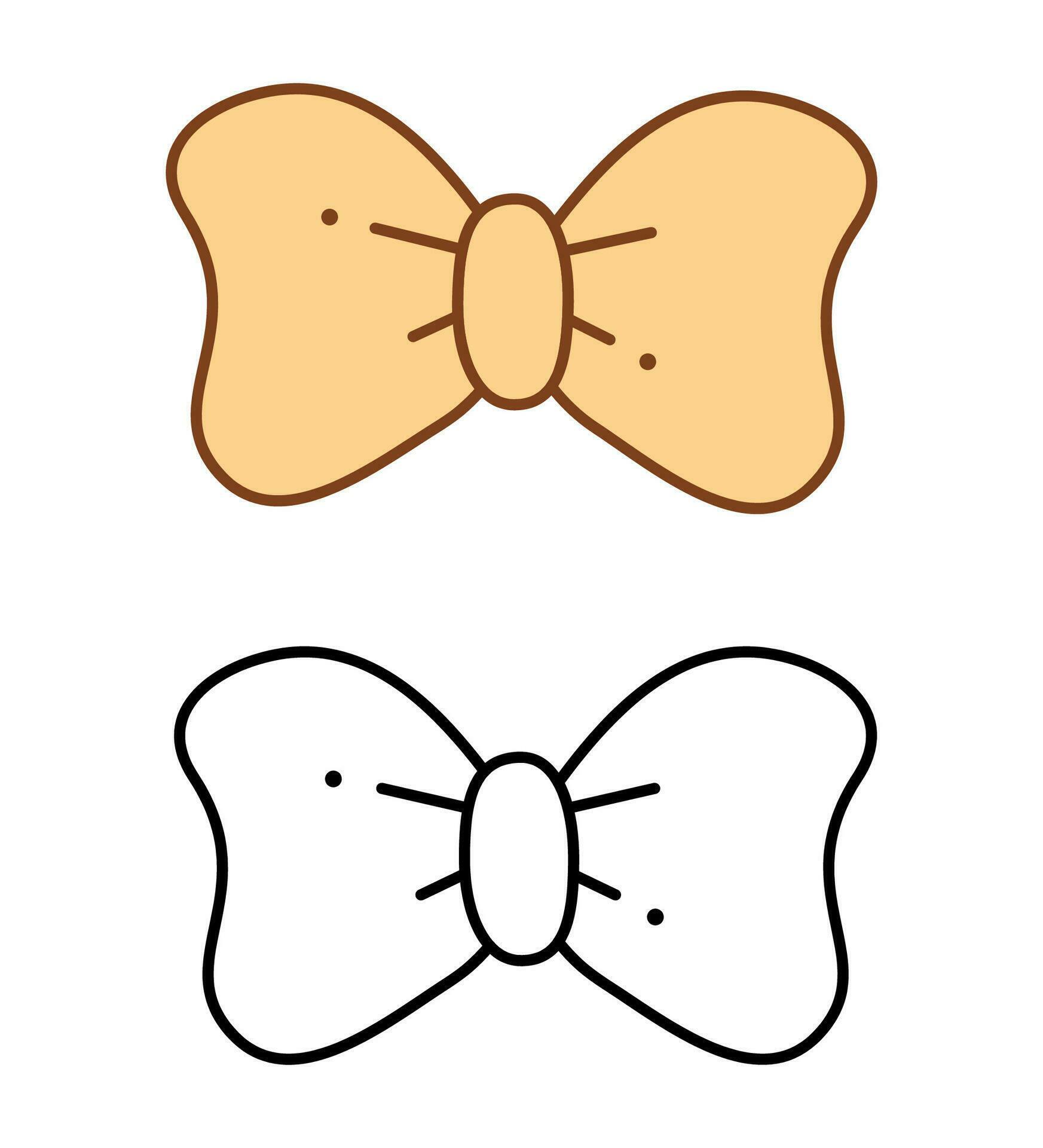 Bow tie. Flat color and black and white vector illustration. 35279464 ...