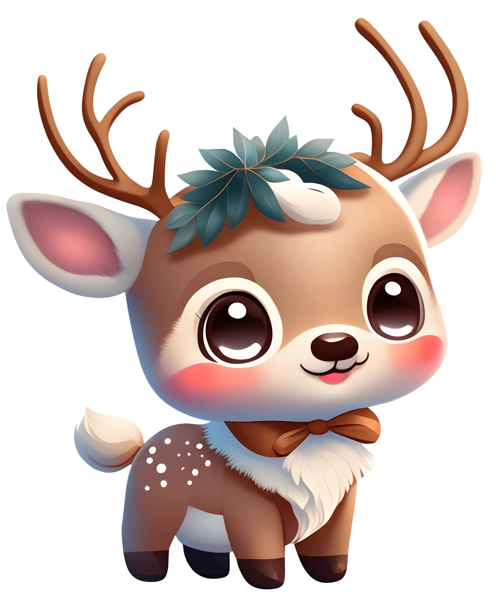 Ai Generated Christmas Reindeer Cute Cartoon Character 35282039 Png