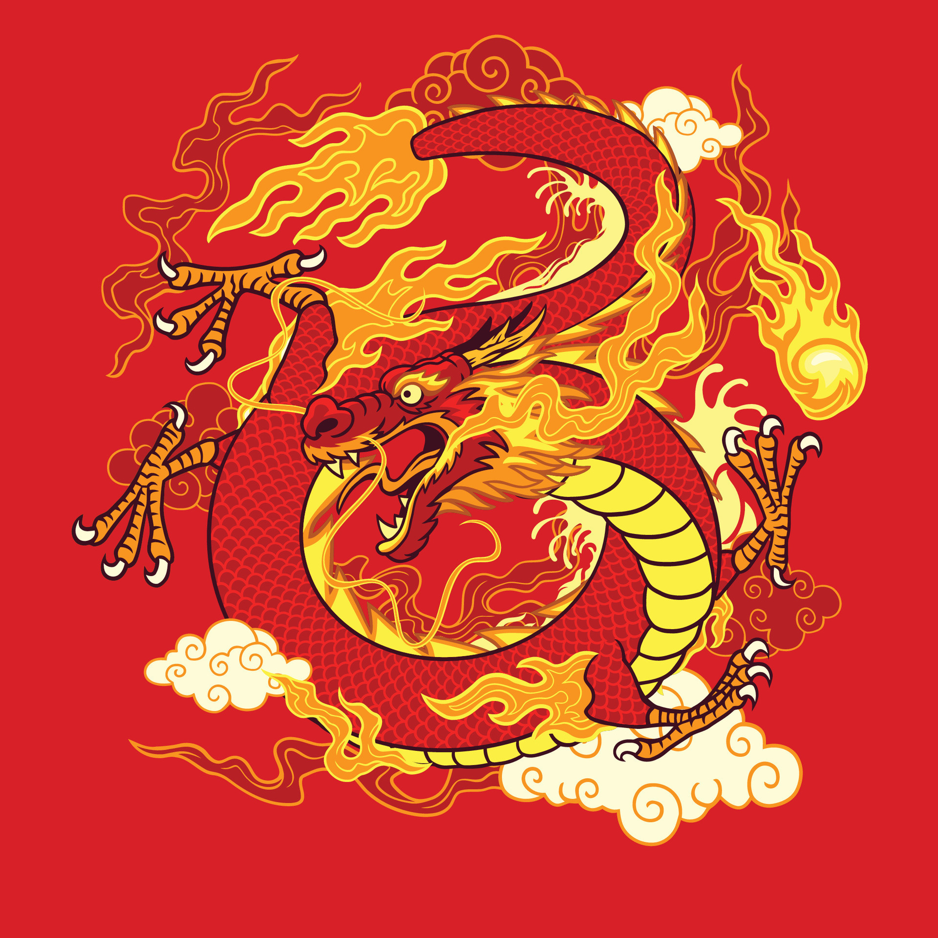 Oriental Dragon Concept Hand Drawn Illustration 35283097 Vector Art at ...