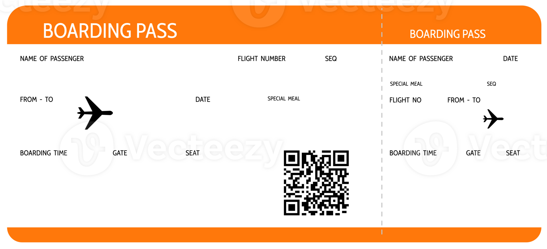 Air Ticket Airline Boarding Pass Template Modern Flight Card Blank Design With The Airplane