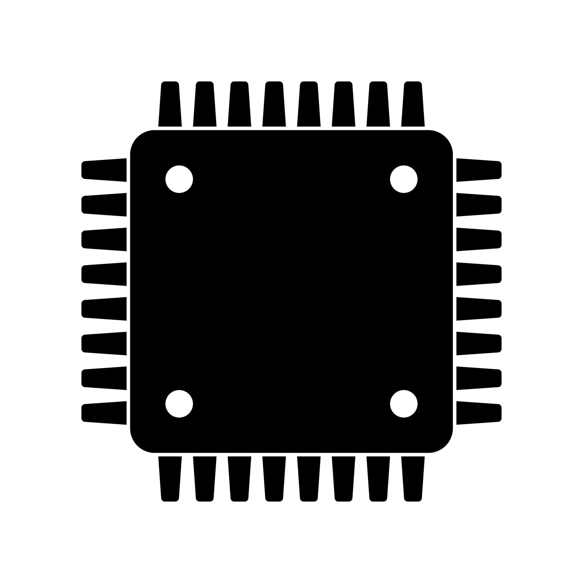 Electronic Chip Vector Icon Isolated On White Background Computer Chip