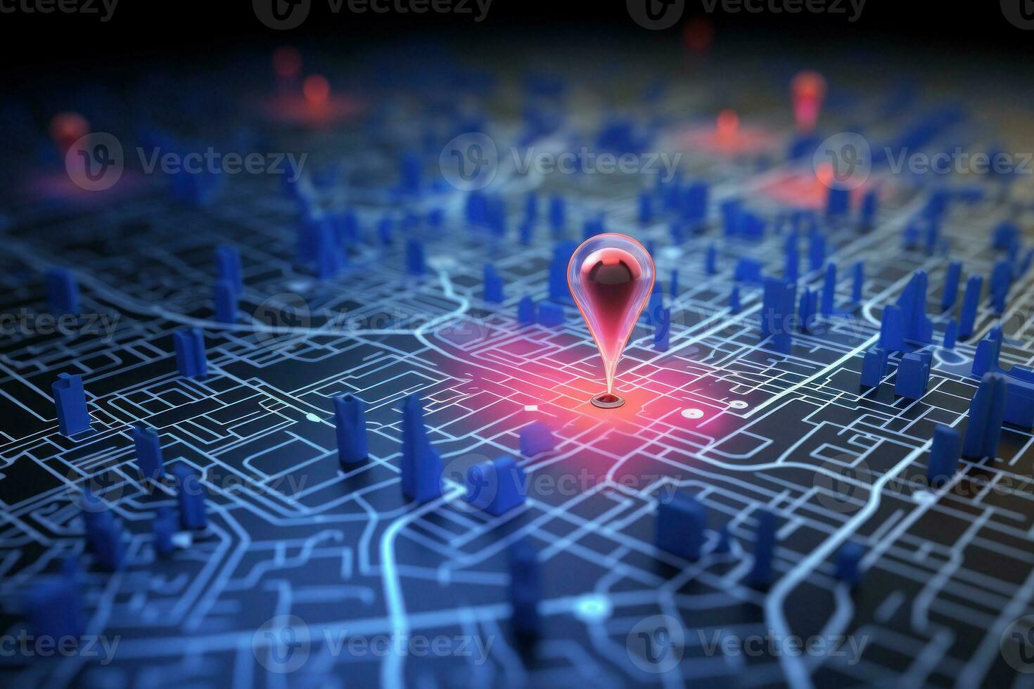 AI generated Navigation system route with panoramic city background 35292239 Stock Photo at Vecteezy