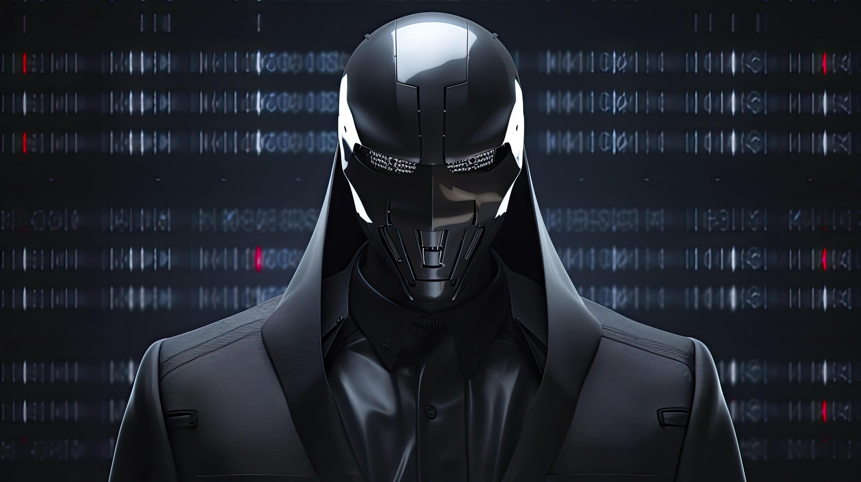 Ai Generated Binary Intrigue Anonymous Robotic Hacker Concept Of Hacking Ai Generated