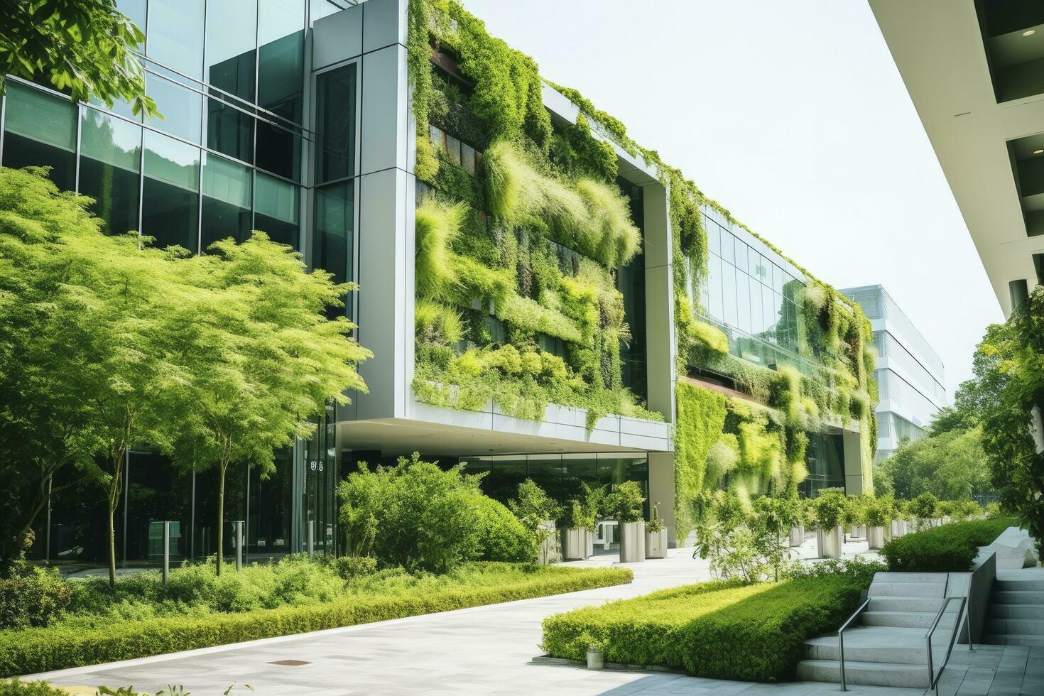 Ai Generated Office Building With Green Environment Ai Generated