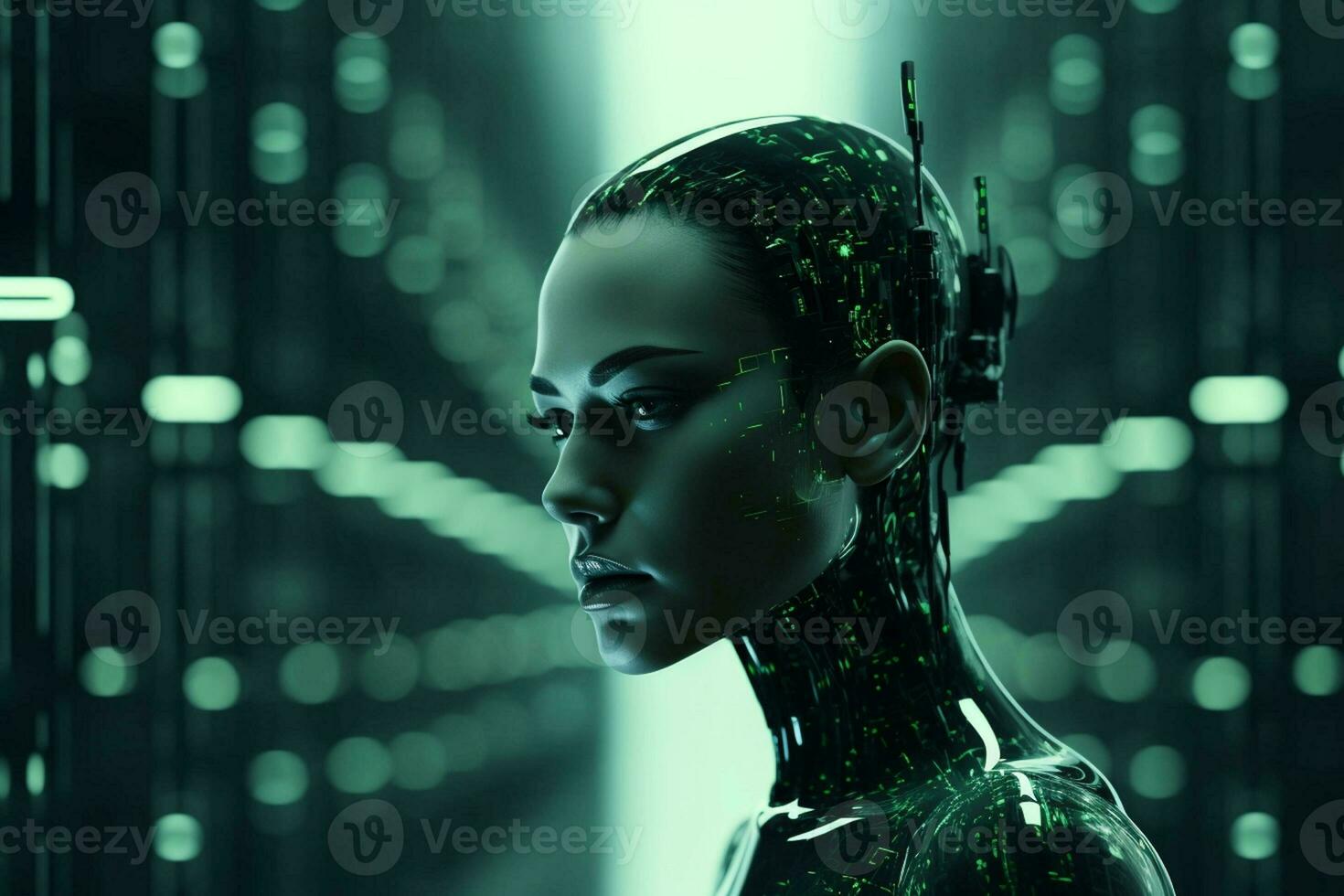 AI generated artificial intelligence in green background technology 35298613 Stock Photo at Vecteezy