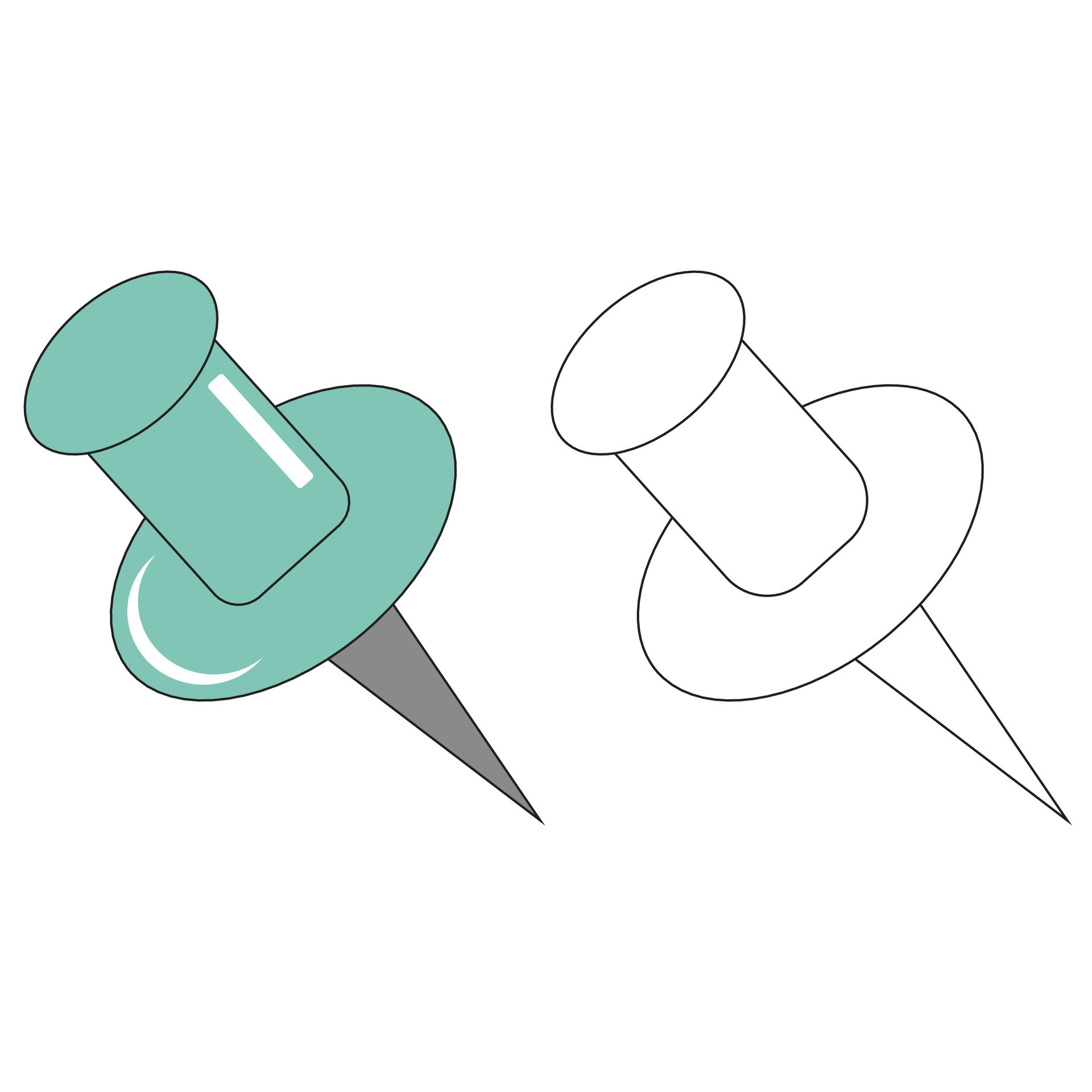 Pushpin Outline with Color Clipart 35299026 Vector Art at Vecteezy