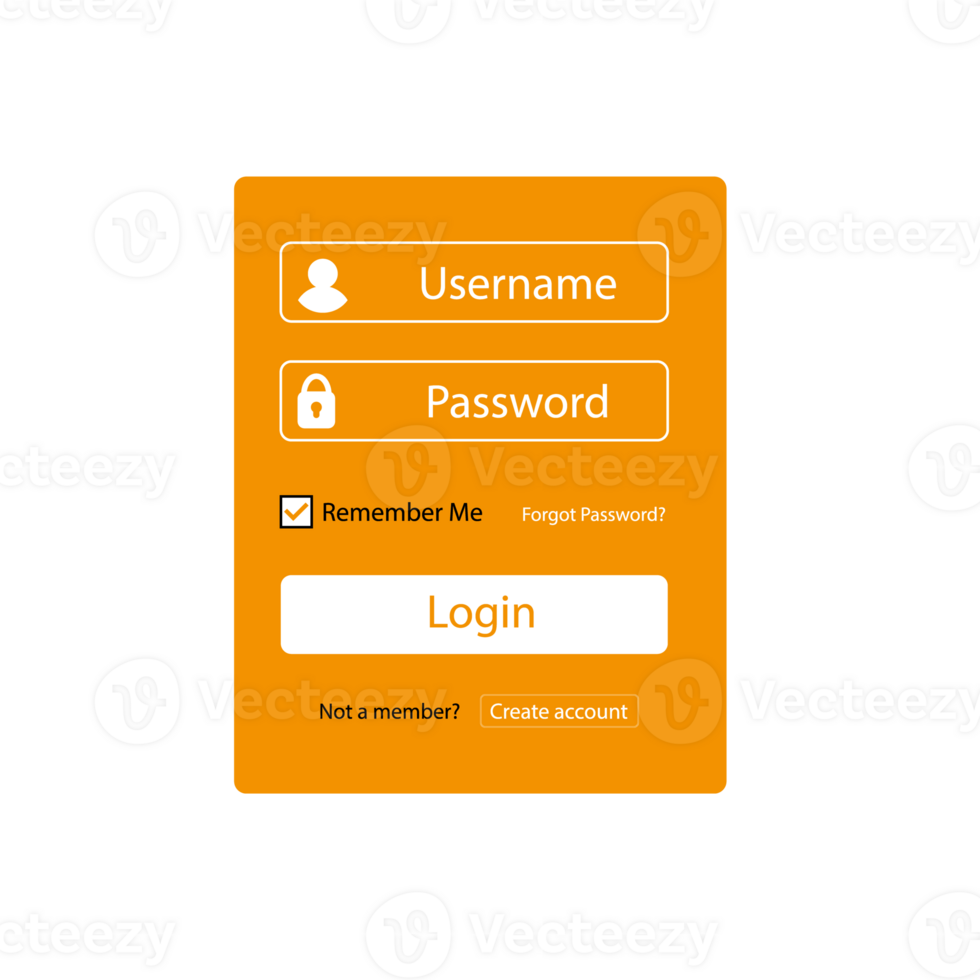 Sign in UI and UX for web log design template 35308663 PNG