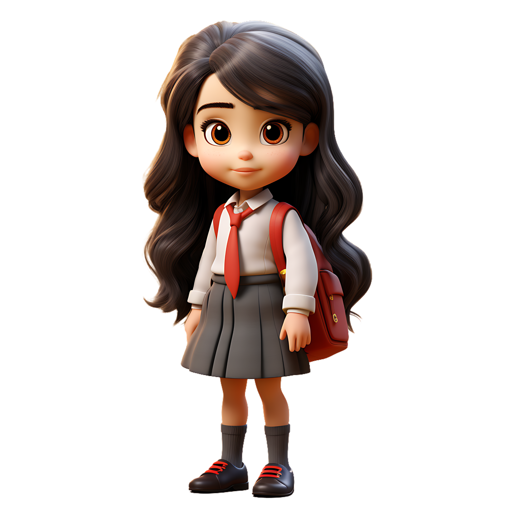 AI generated 3D Rendering of Asian School Girl 35309811 PNG