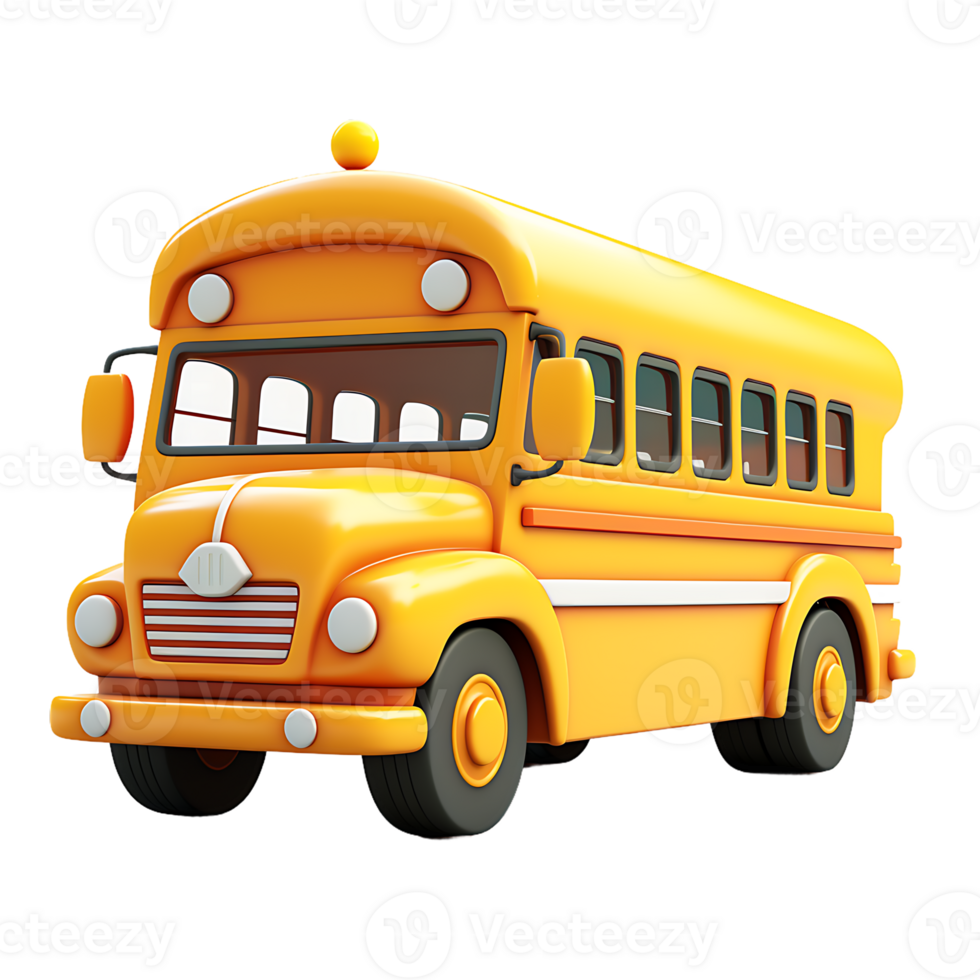 Ai Generated 3d Rendering Of Yellow School Bus 35309812 Png