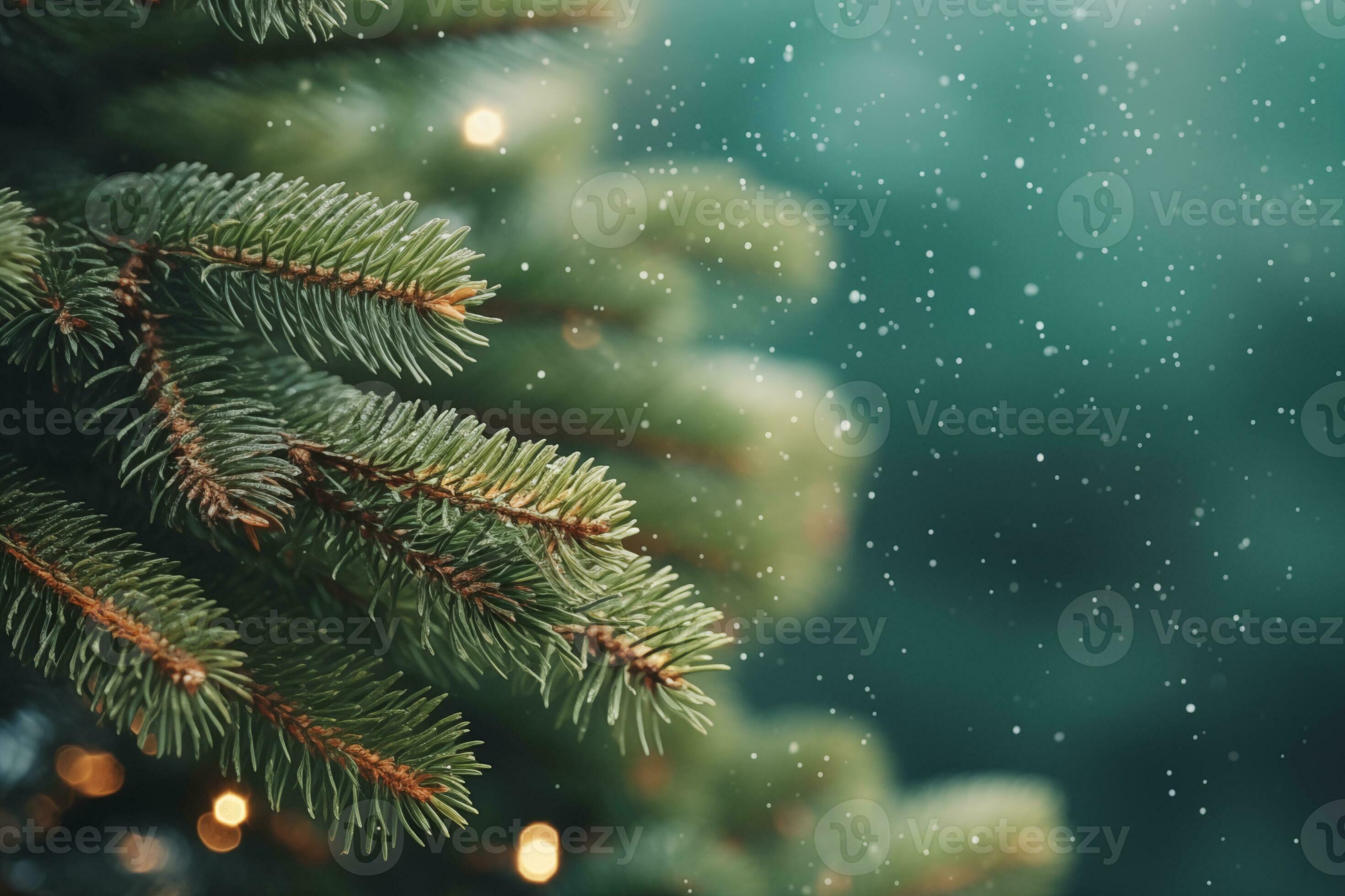 AI generated Magical christmas tree blur background, elegant festive ...