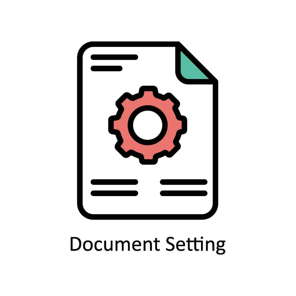 Document Setting vector Filled outline Icon Design illustration. Business And Management Symbol ...