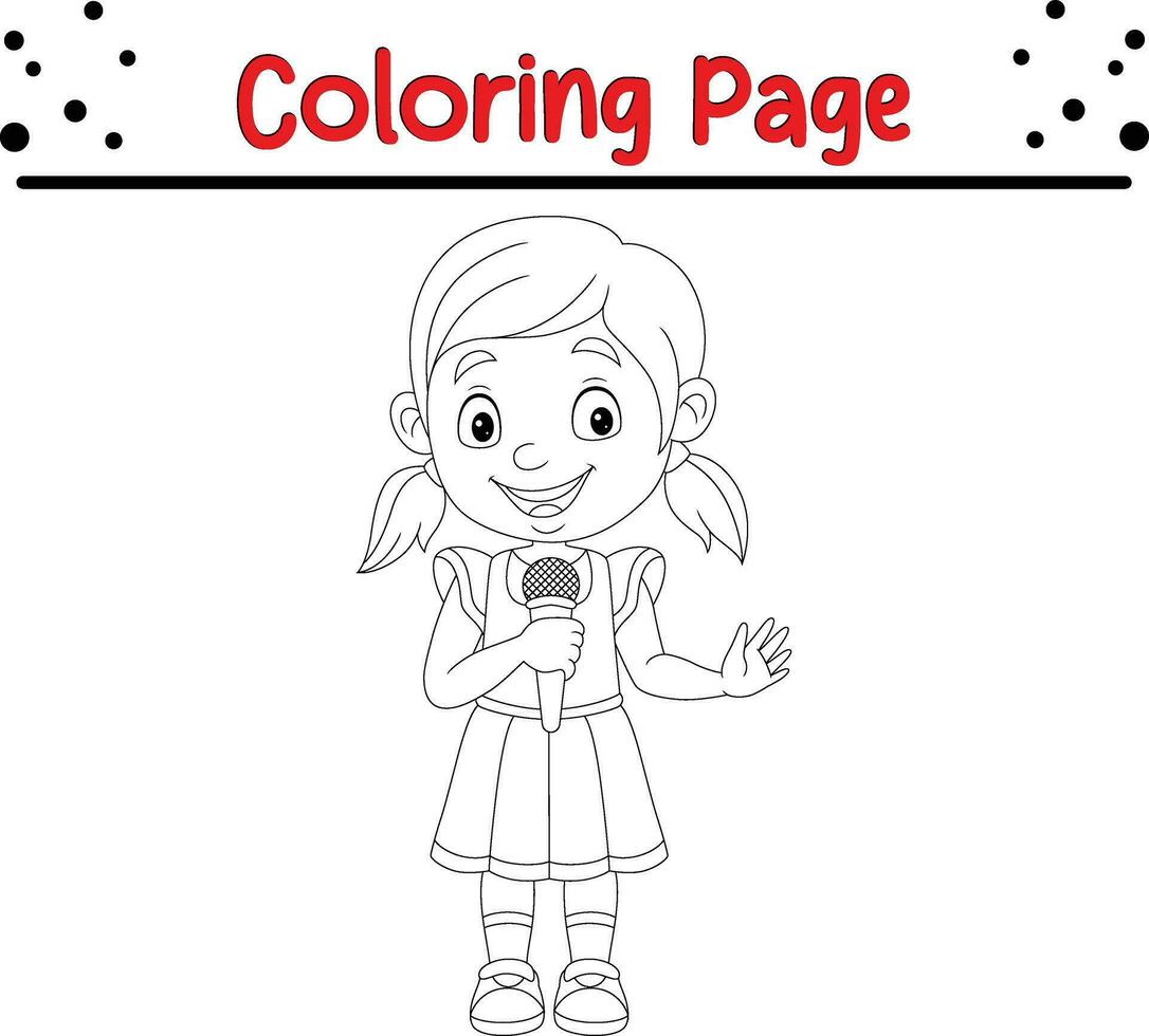 girl singing coloring pages