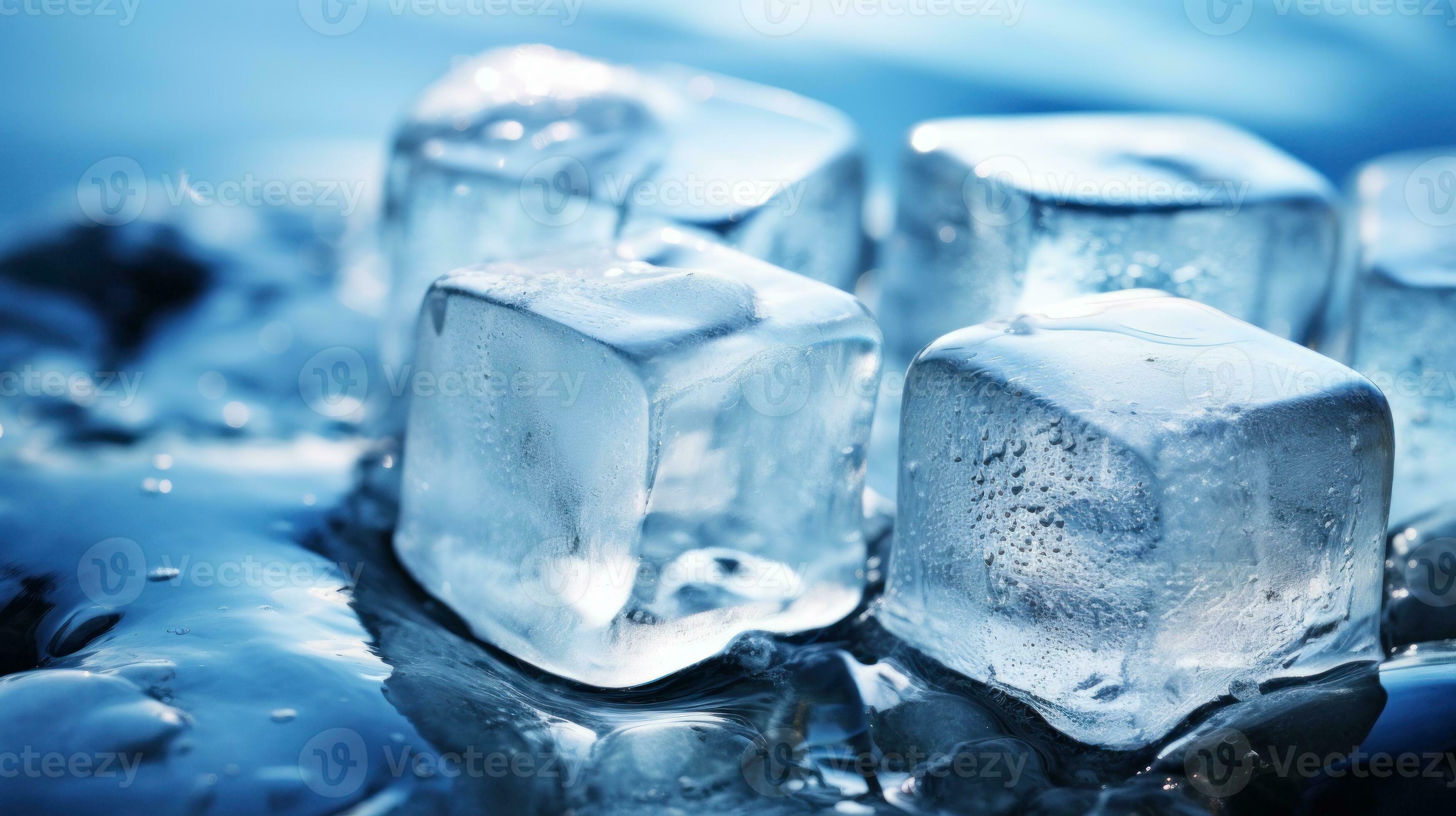 AI generated Ice cubes on a blue background. Generative AI 35315662 Stock Photo at Vecteezy