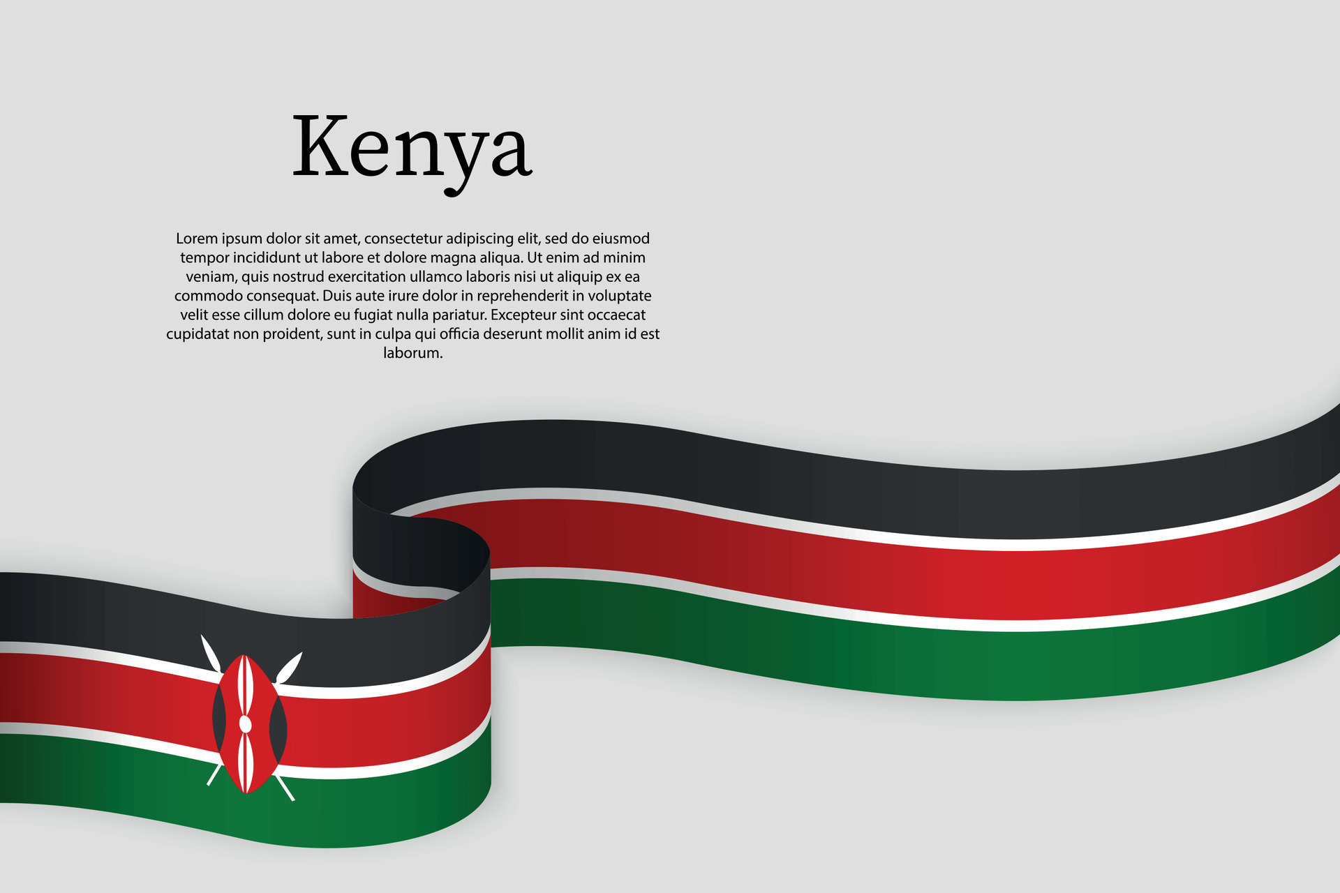 Ribbon flag of Kenya. Celebration background 35316068 Vector Art at Vecteezy