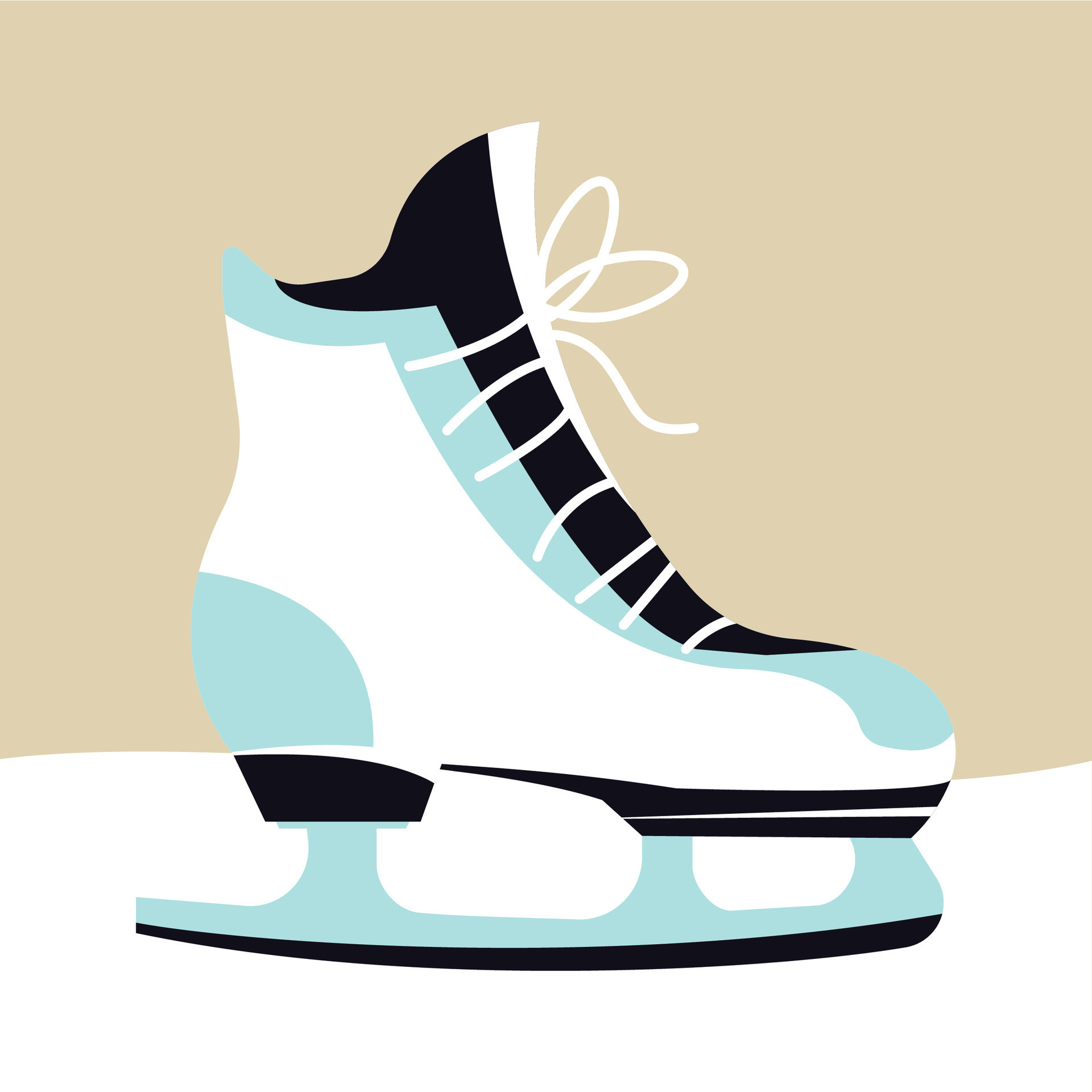Retro Ice Skating Shoe Poster Square Composition 35319512 Vector Art At Vecteezy
