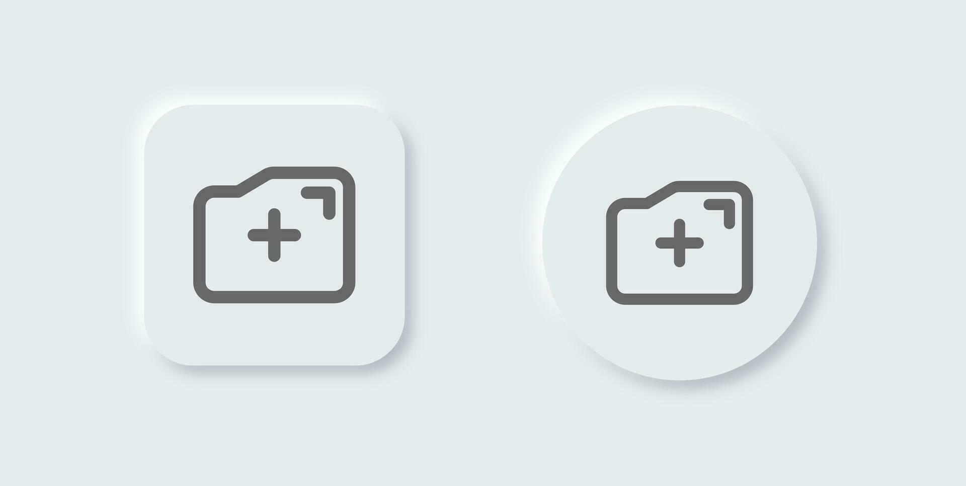 New Folder Line Icon In Neomorphic Design Style File Signs Vector