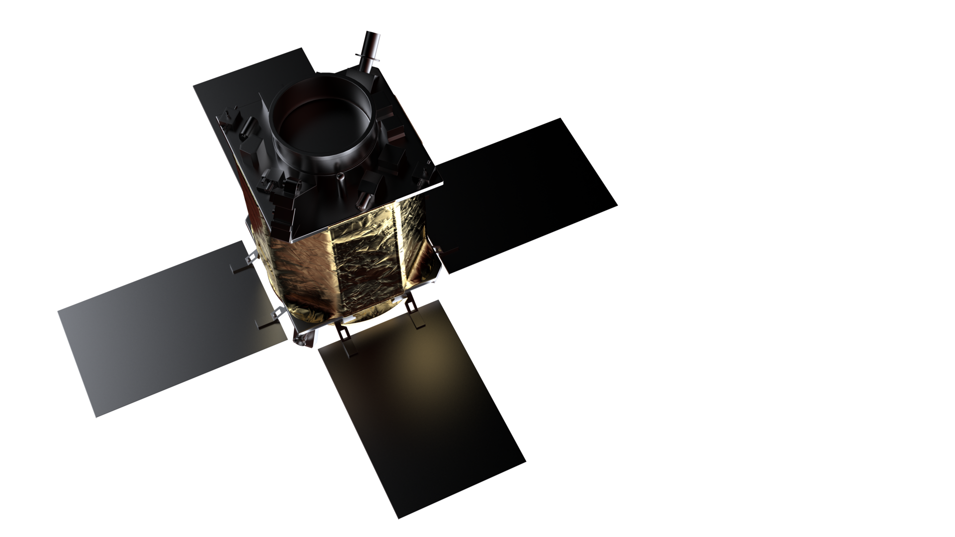 Space Satellite Orbiting In Space 3d Rendering Illustration 35320995 Png